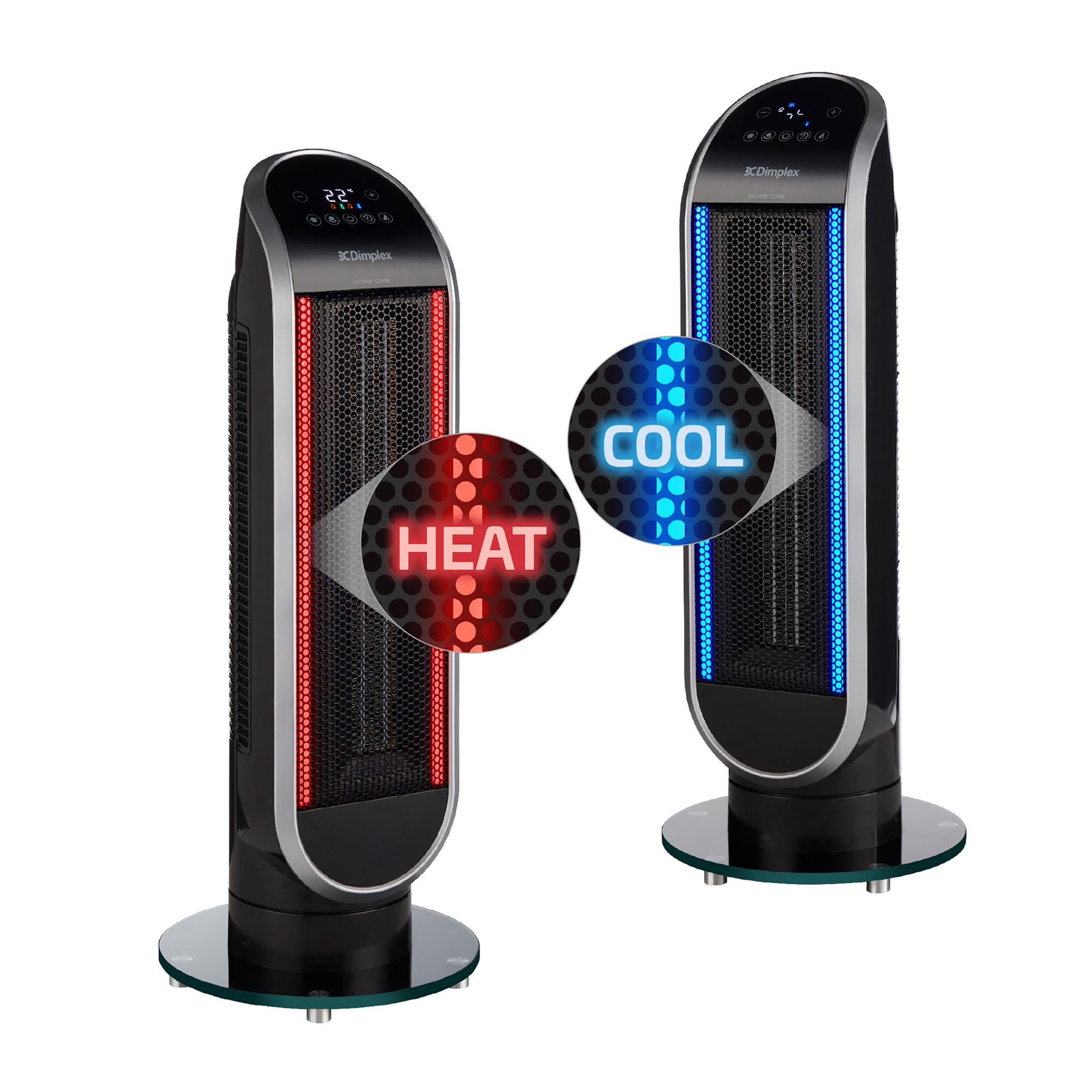 Dimplex Black & silver effect Freestanding 2500W Tower fan ...