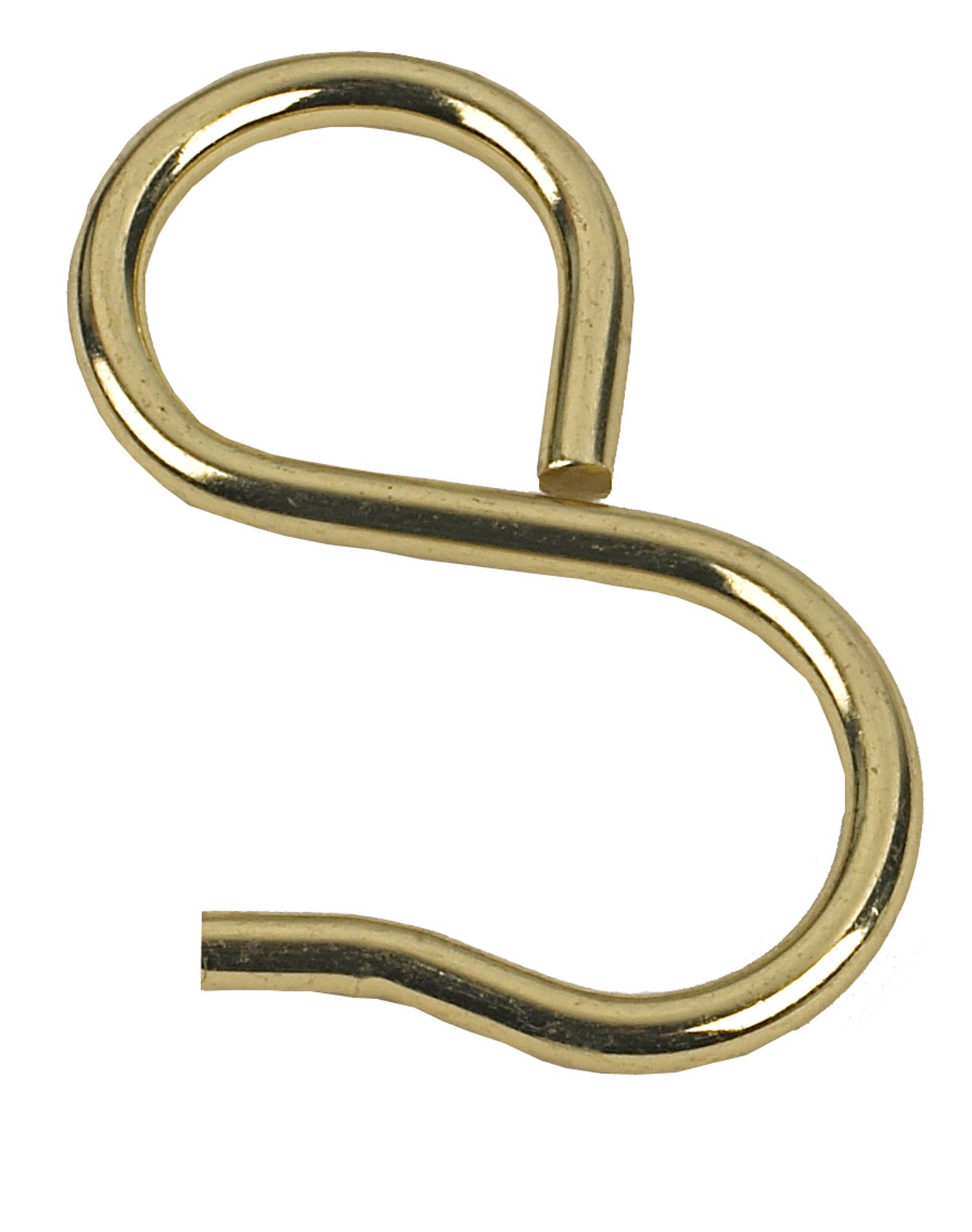 Rothley Colorail Brass-plated Steel Sliding s-hook, Pack of 4 ...