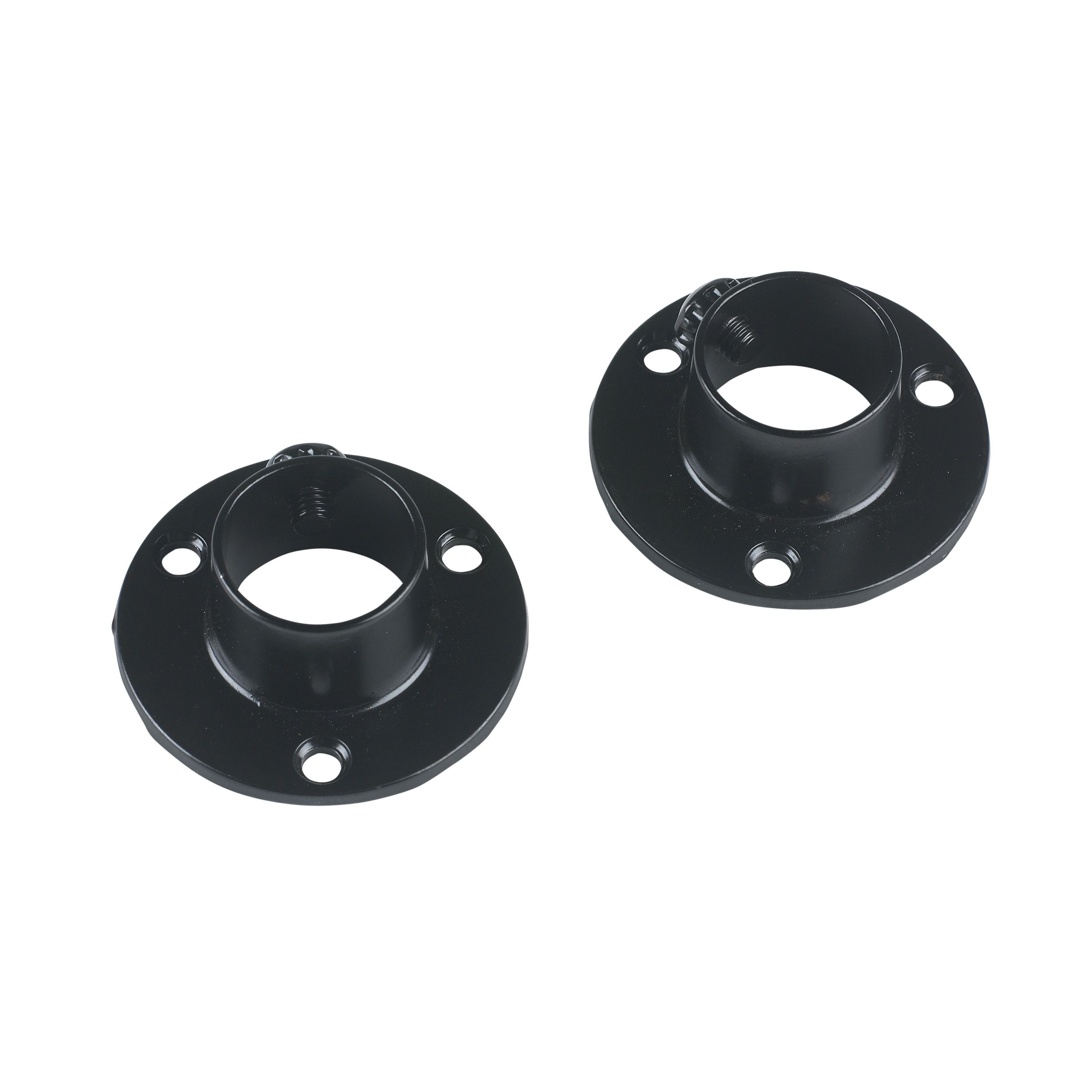 Colorail Black Die cast zinc Rail centre socket (Dia)19mm, Pack of 2 ...