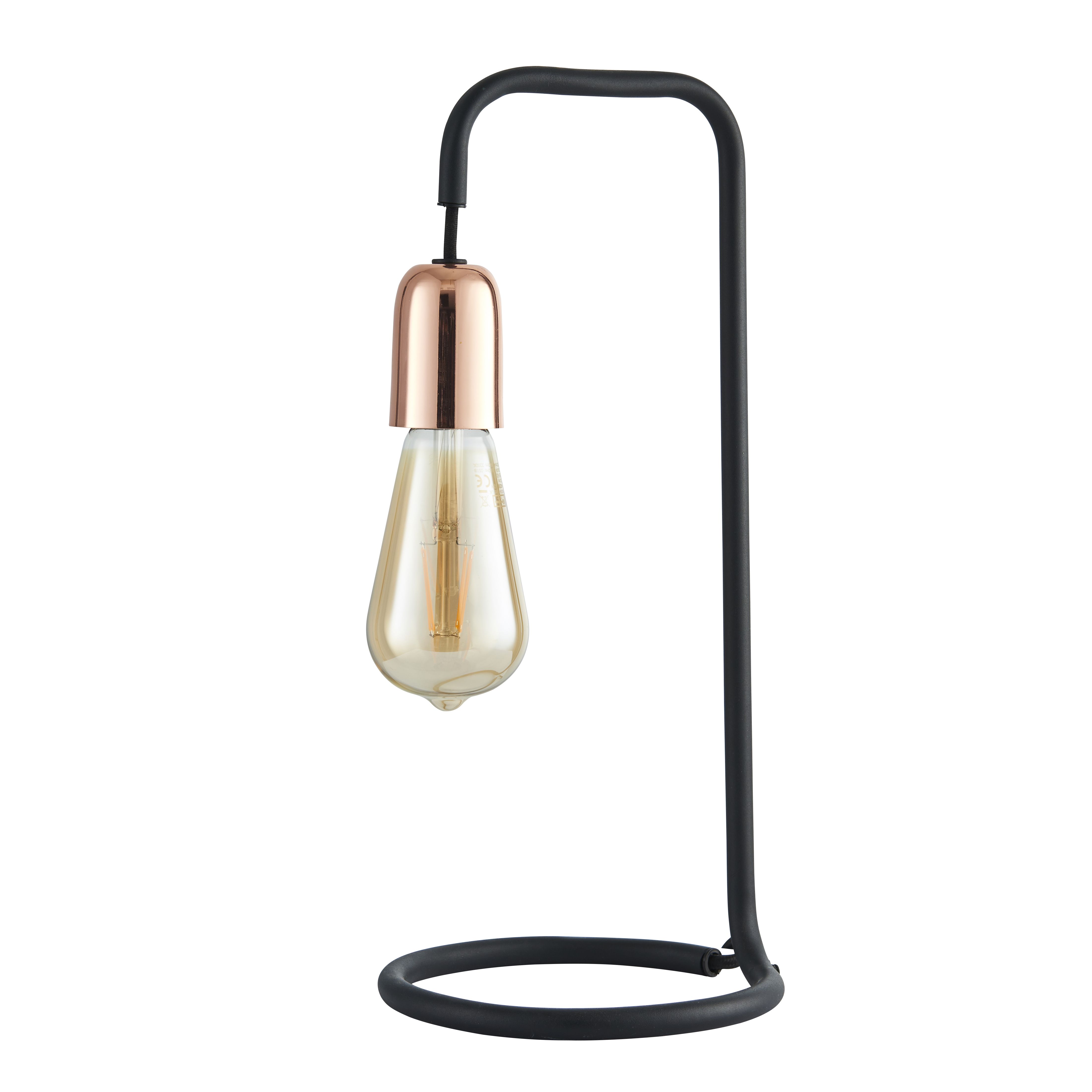 Detroit Black & copper Table lamp | Departments | DIY at B&Q