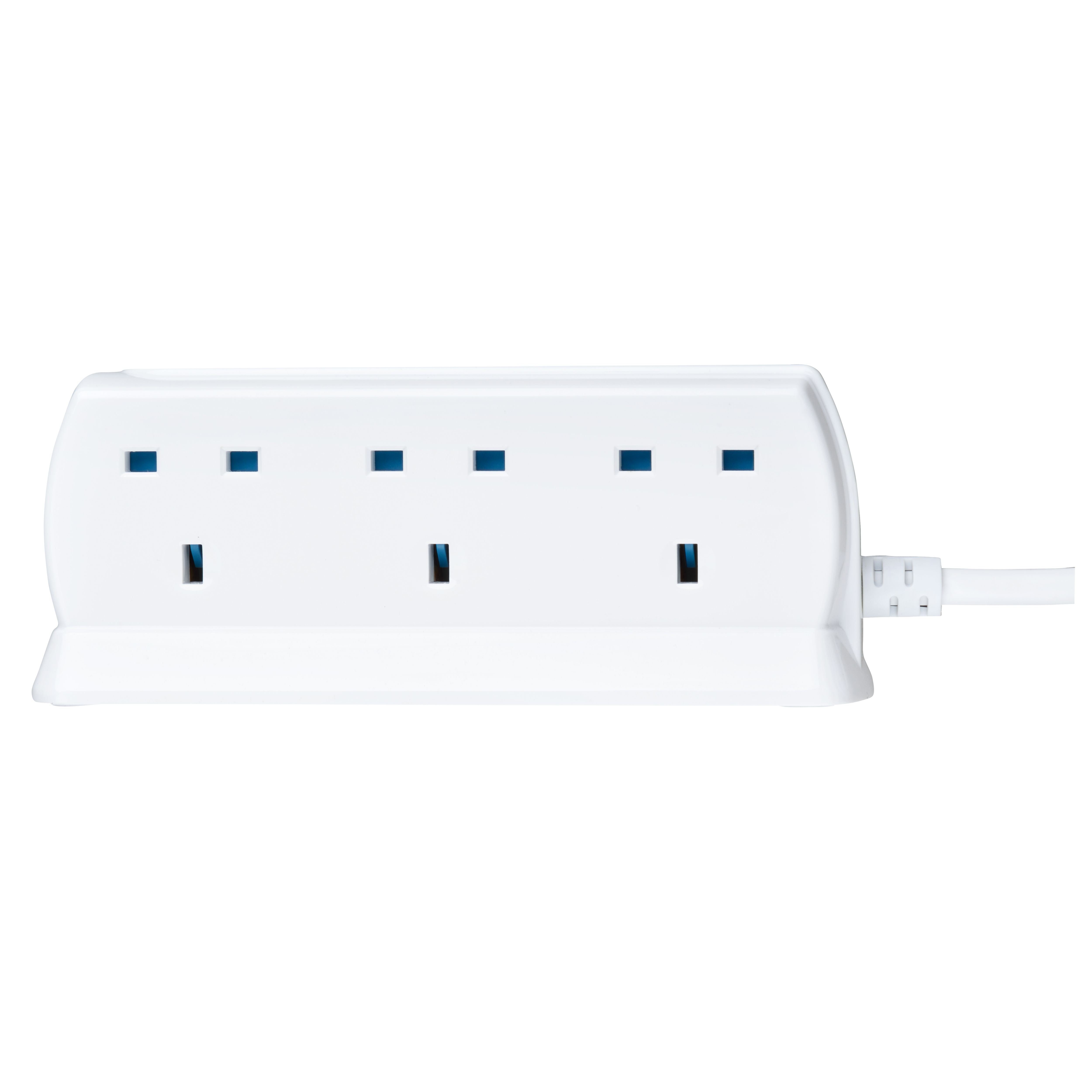 Masterplug 6 socket White Extension lead, 2m | Departments | DIY at B&Q