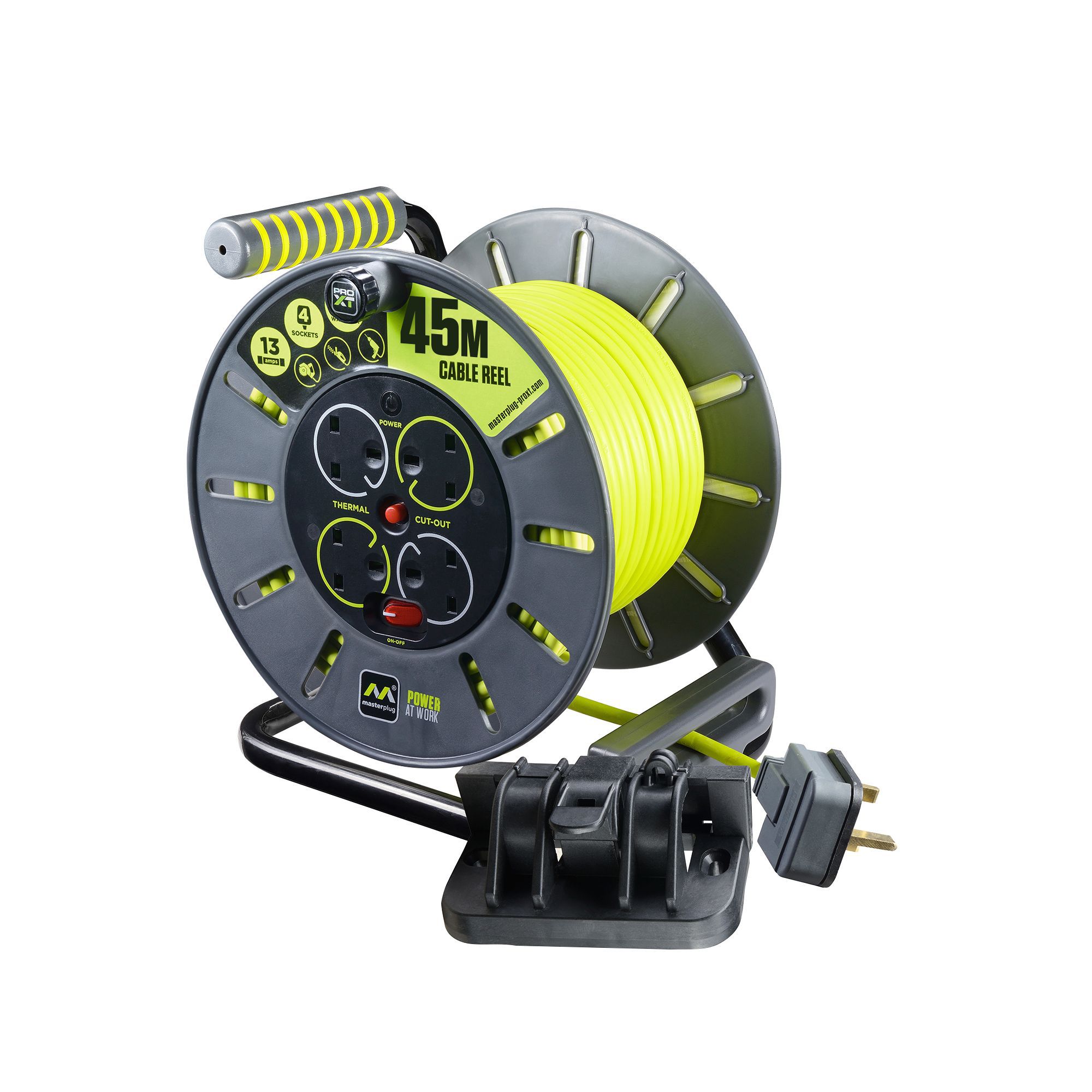 Masterplug 4 socket Cable reel, 45m | Departments | DIY at B&Q