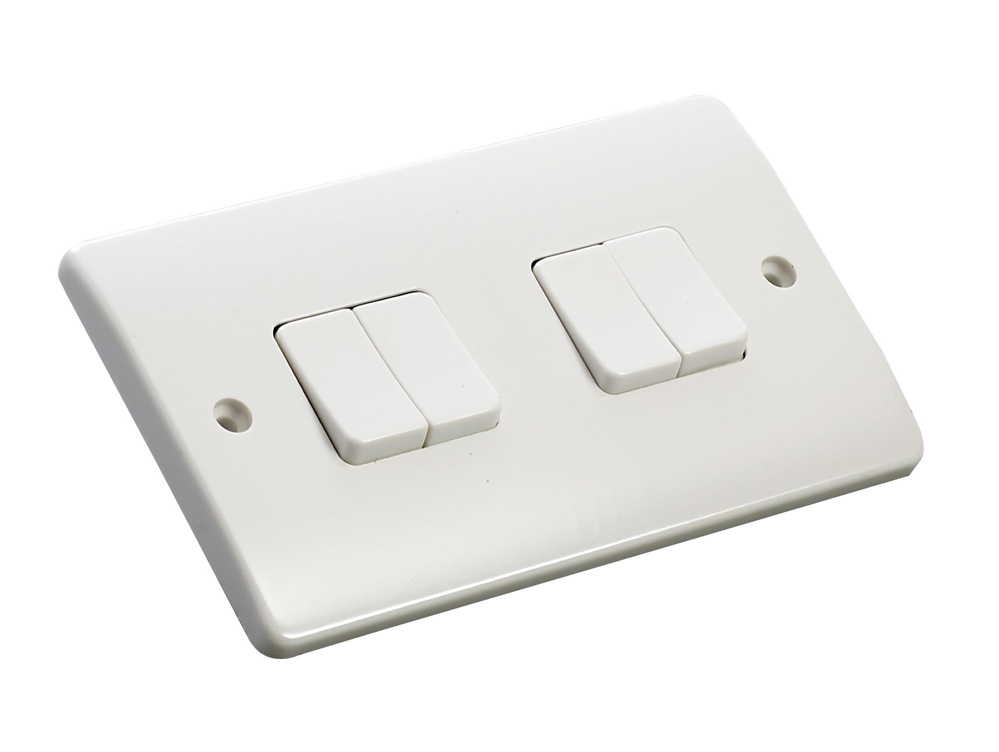 MK Logic plus 10A 2-Way Quadruple White Gloss Light switch ...
