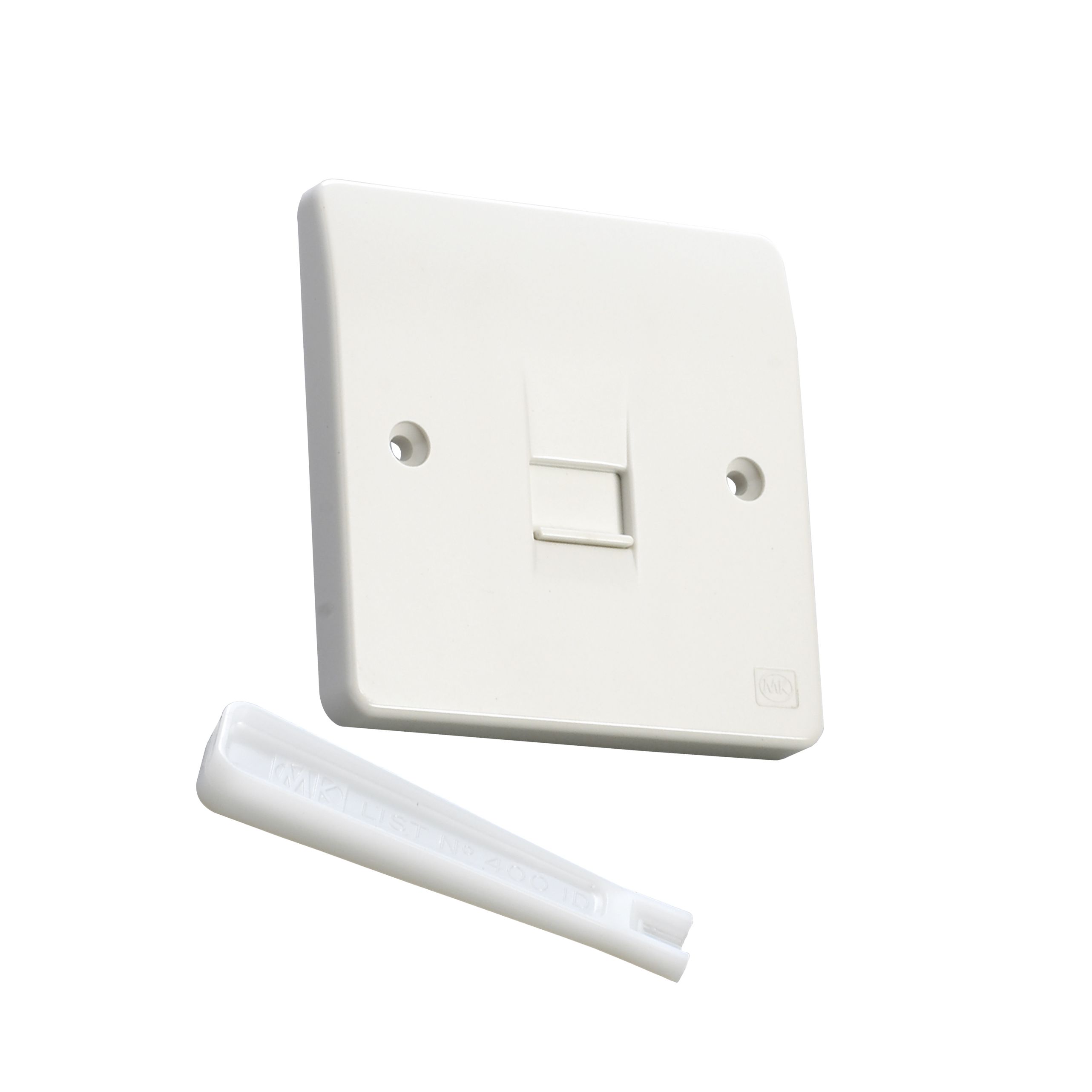 MK 1 gang Raised Gloss white Telephone socket | Departments | DIY at B&Q