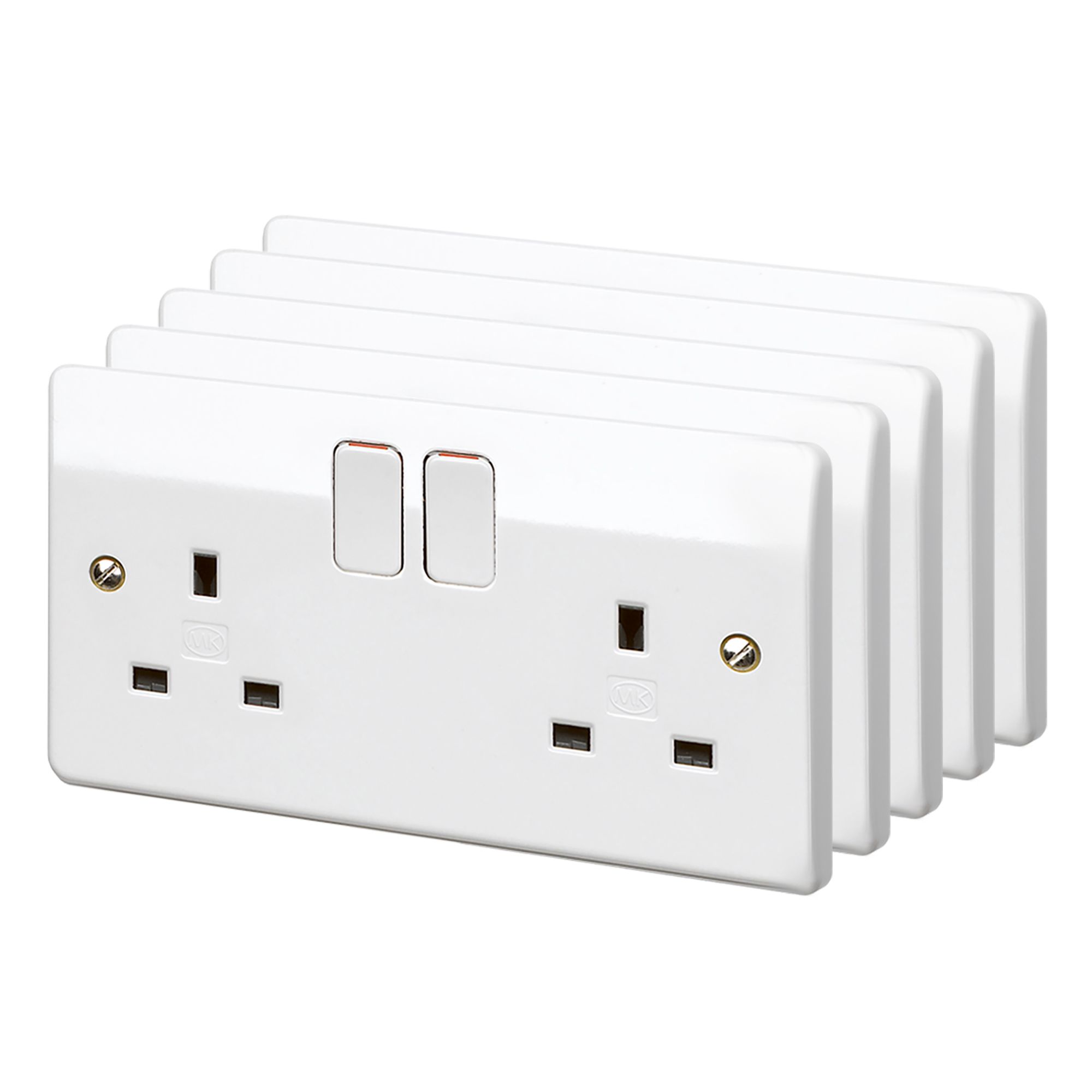MK 13A White Double Switched Socket | Departments | TradePoint