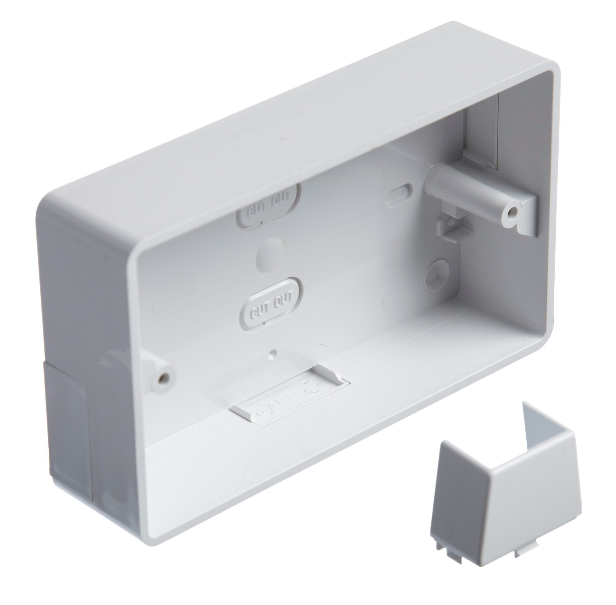 MK 32mm Plastic Double Pattress Box | Departments | DIY at B&Q