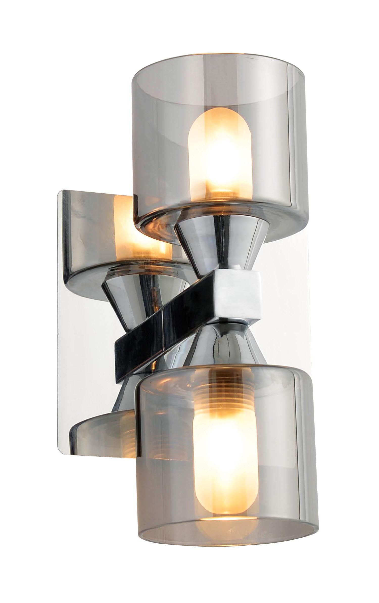 Cobark Clear Smoked effect Double bathroom wall light | Departments ...