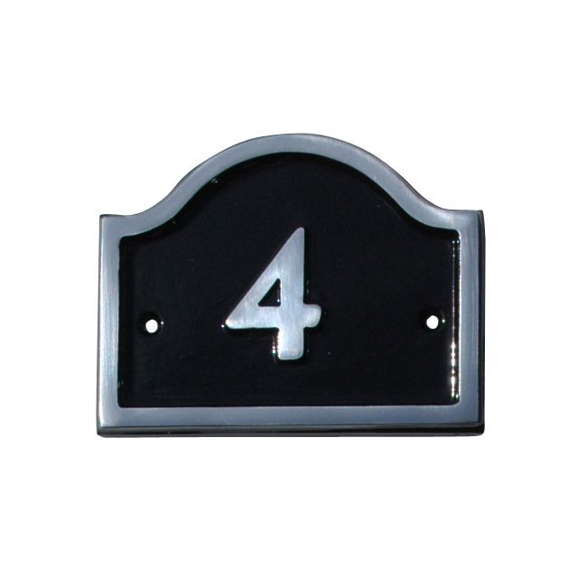 Black Aluminium House Plate Number 4 | Departments | DIY at B&Q