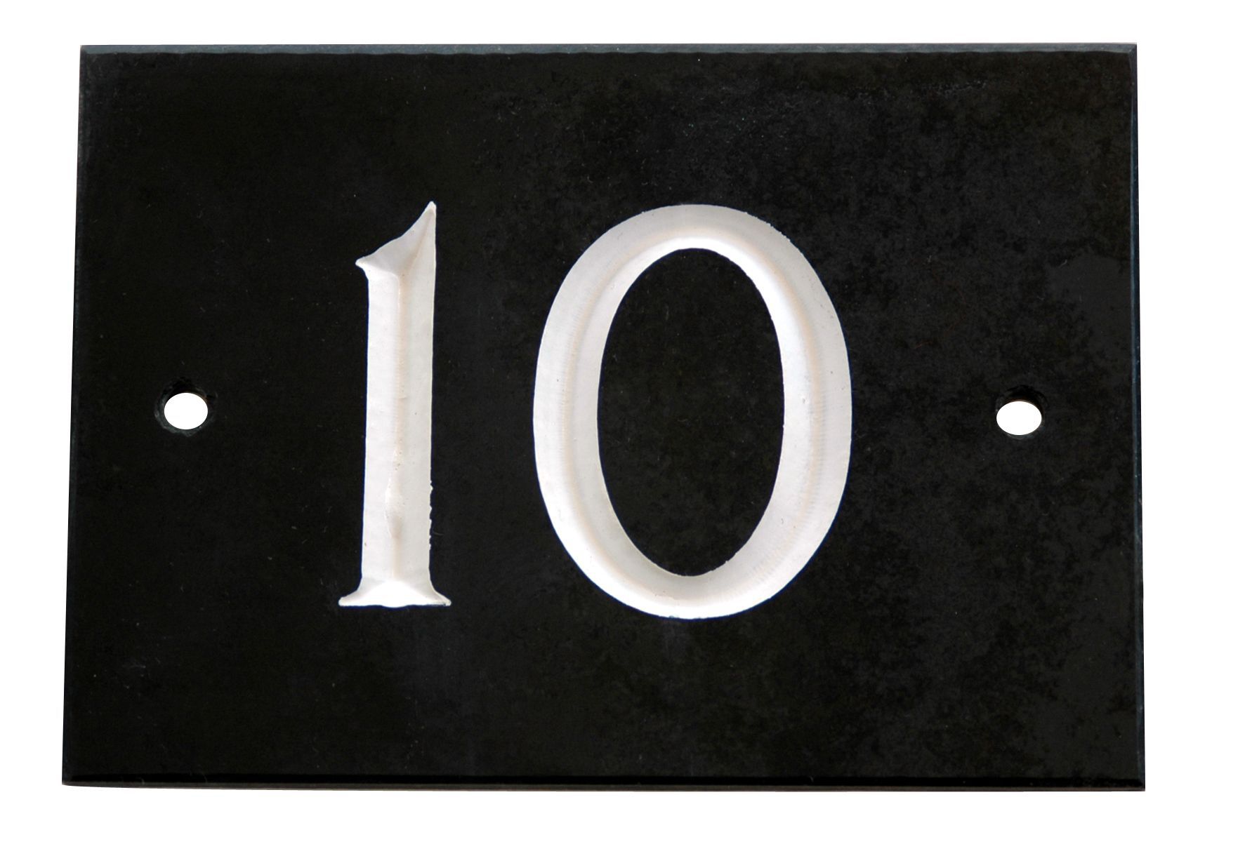 Black & white Slate Rectangle 102mm House plate number 10 | Departments ...