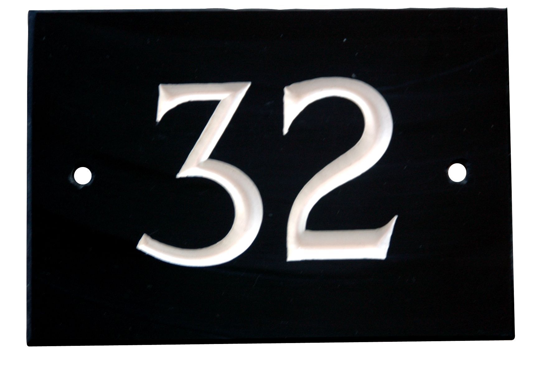 Black Slate Rectangle House Plate Number 32 | Departments | DIY at B&Q
