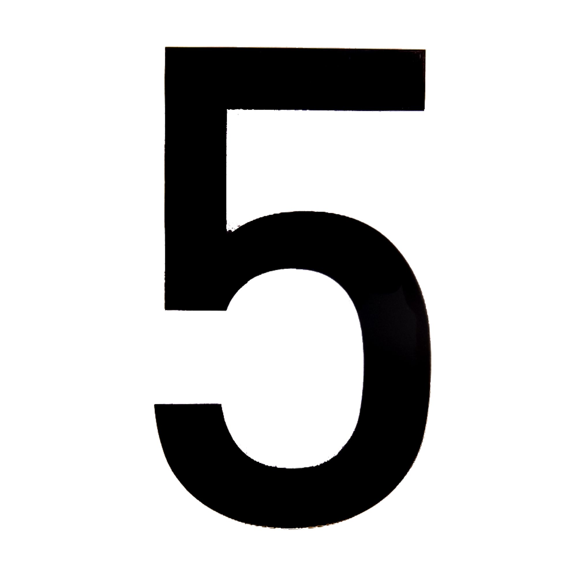 Black PVC 150mm House Number 5 | Departments | DIY at B&Q