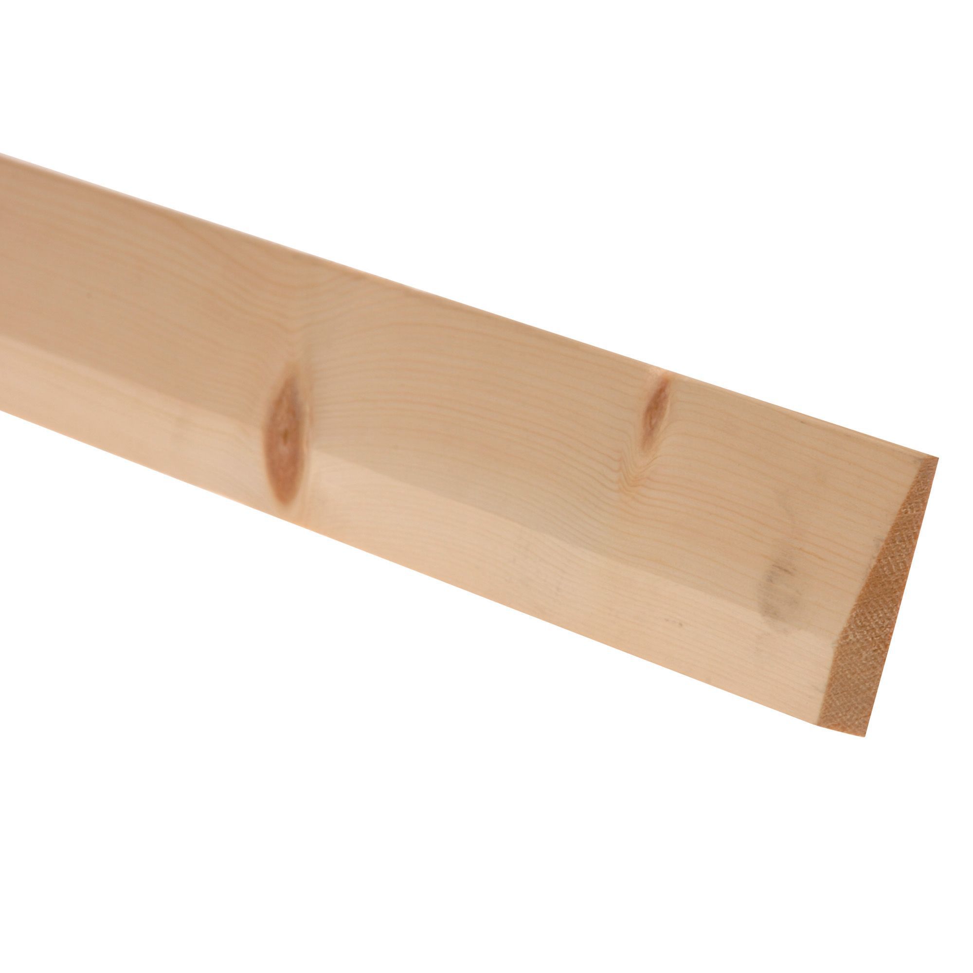 Smooth Pine Chamfered Skirting board (L)2.4m (W)69mm (T)15mm, Pack of 4 ...