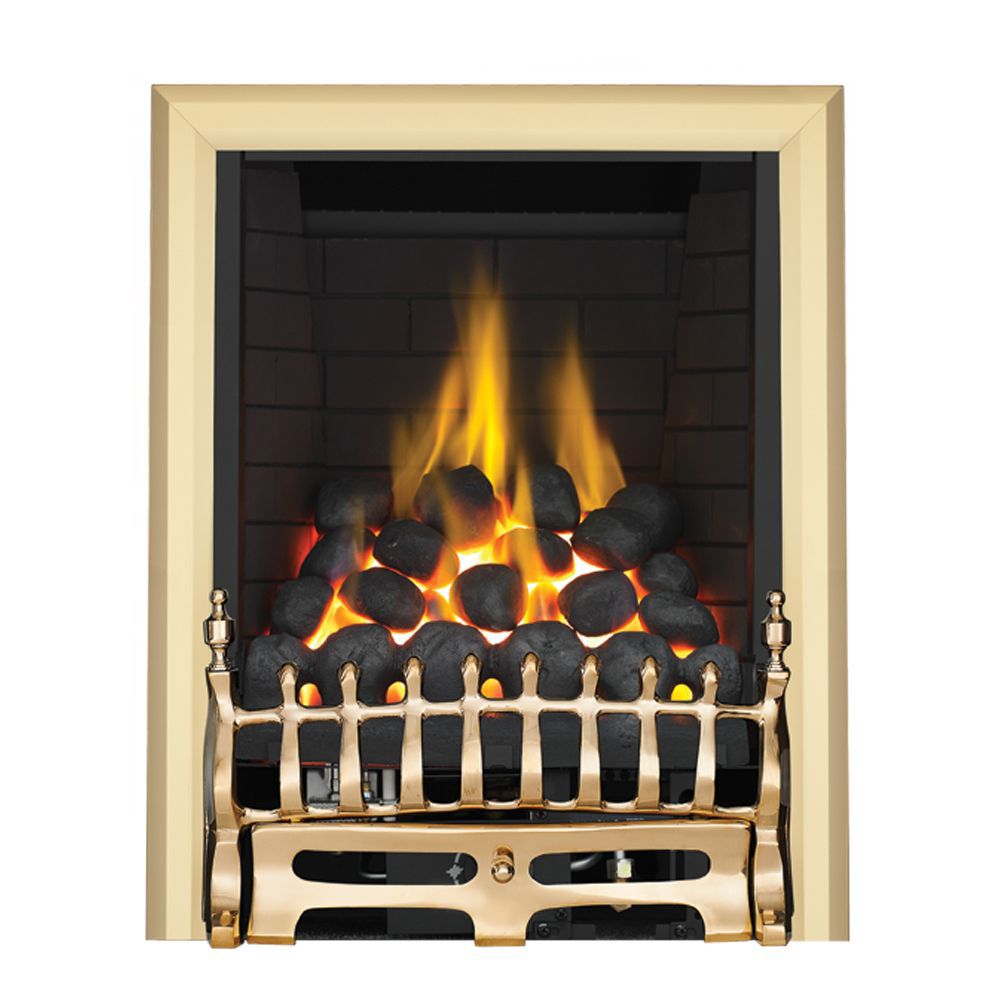 Focal Point Blenheim full depth Brass effect Gas Fire | Departments ...