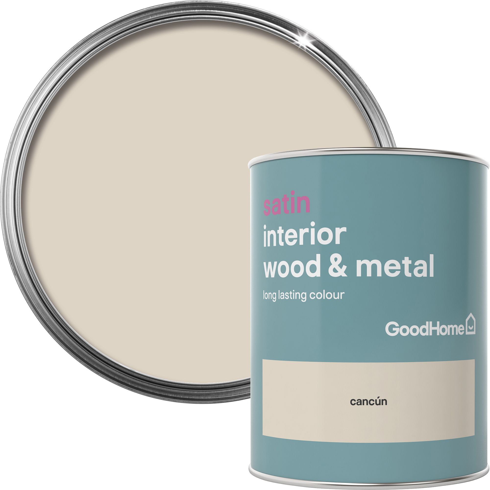 GoodHome Cancún Satin Metal & wood paint, 0.75L | Departments | DIY at B&Q