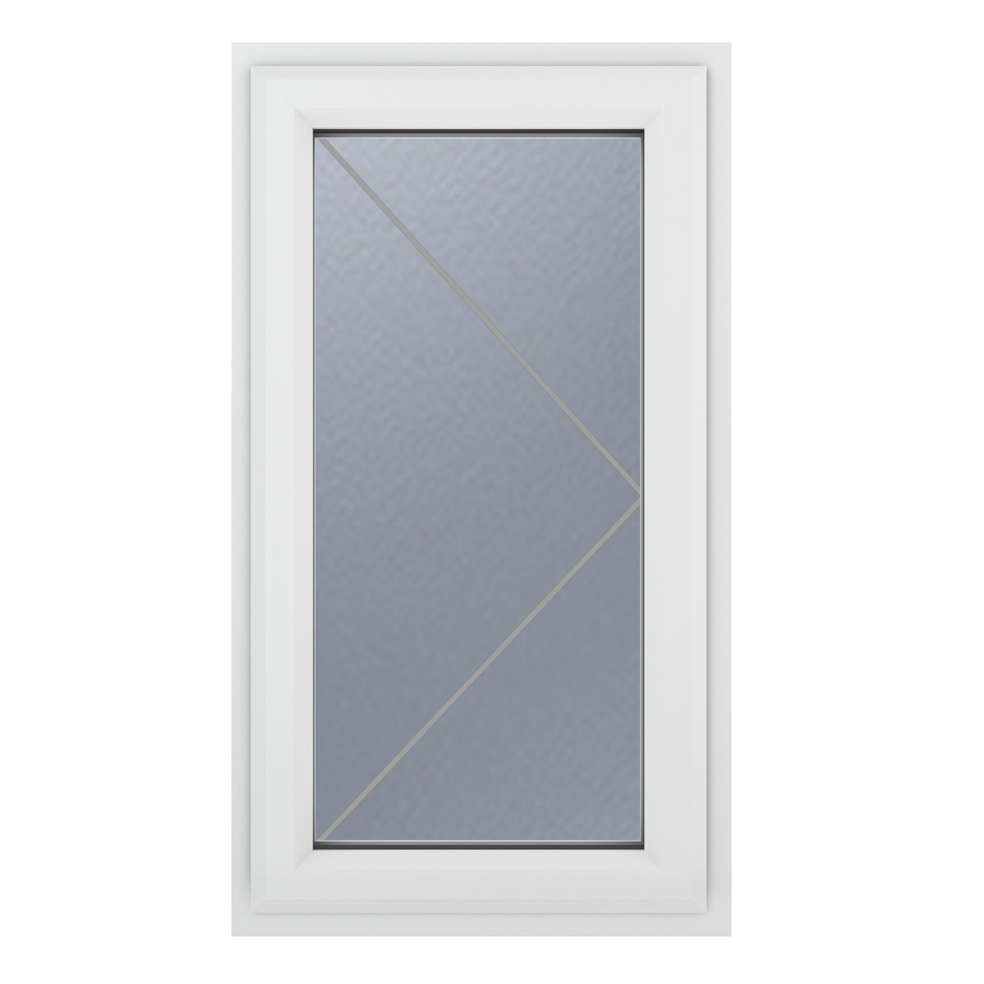 GoodHome Obscure Stippolyte Double glazed White uPVC RH Window, (H ...