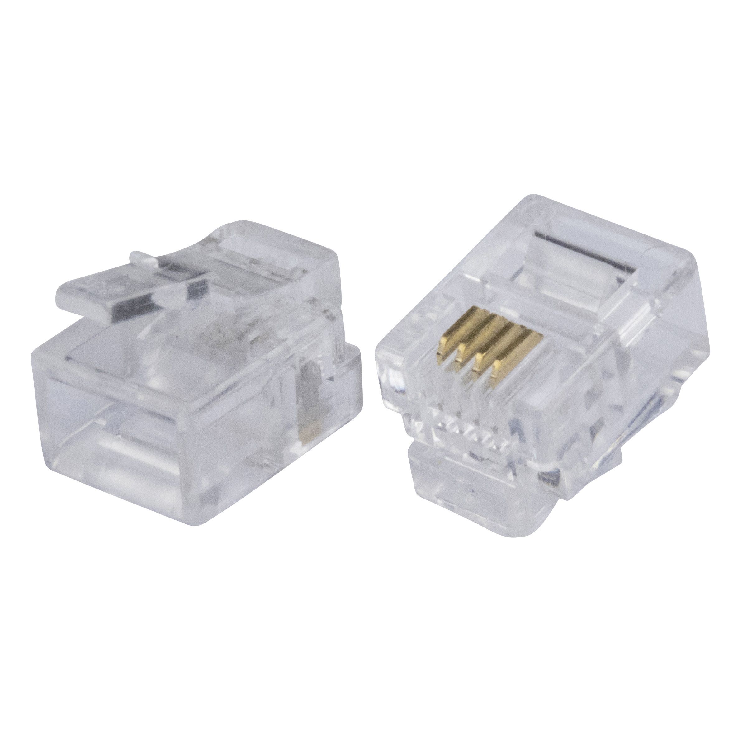 Tristar Clear Rj11 Connectors, Pack of 10 | Departments | DIY at B&Q