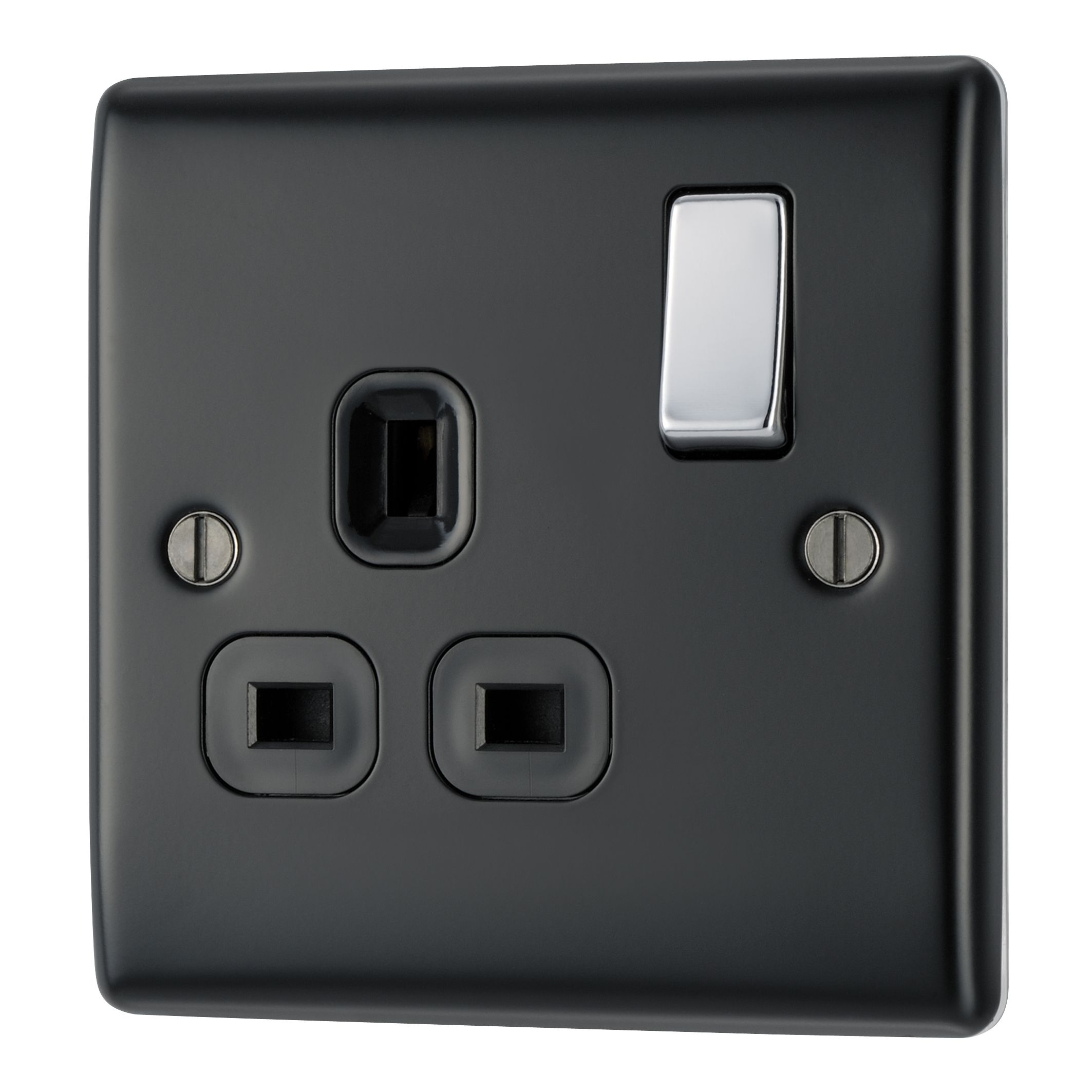 British General 13A Black Switched Socket | Departments | DIY at B&Q