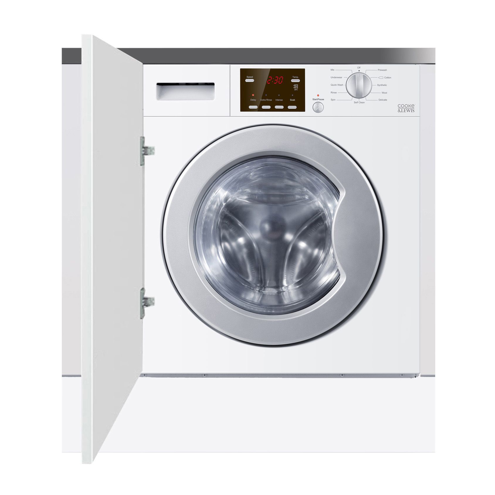 Cooke & Lewis CLBIWM-60 White Built In Washing Machine | Departments ...