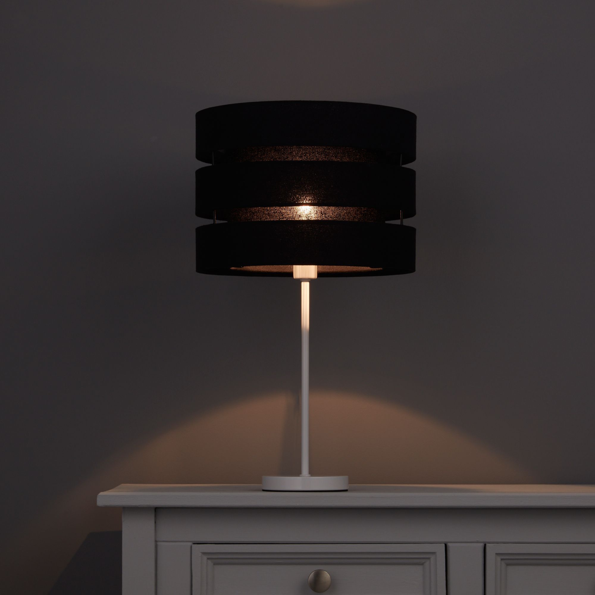 Colours Trio Black 3 tier Light shade (D)280mm | Departments | DIY at B&Q