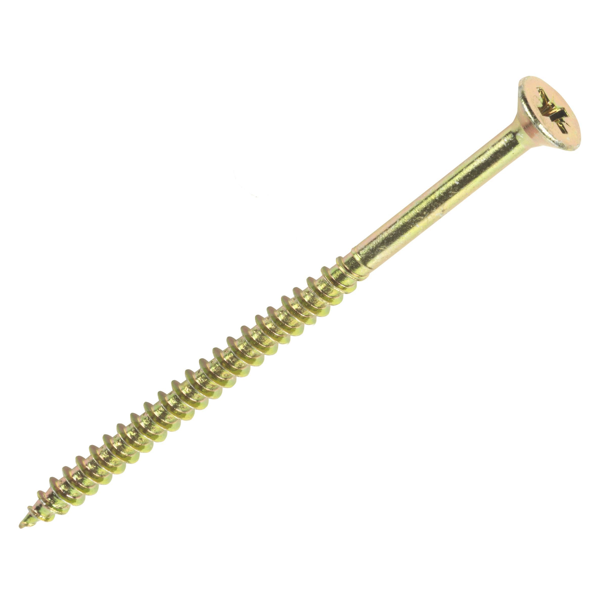 TurboDrive Yellow zinc-plated Steel Chipboard screw (Dia)5mm (L)100mm ...