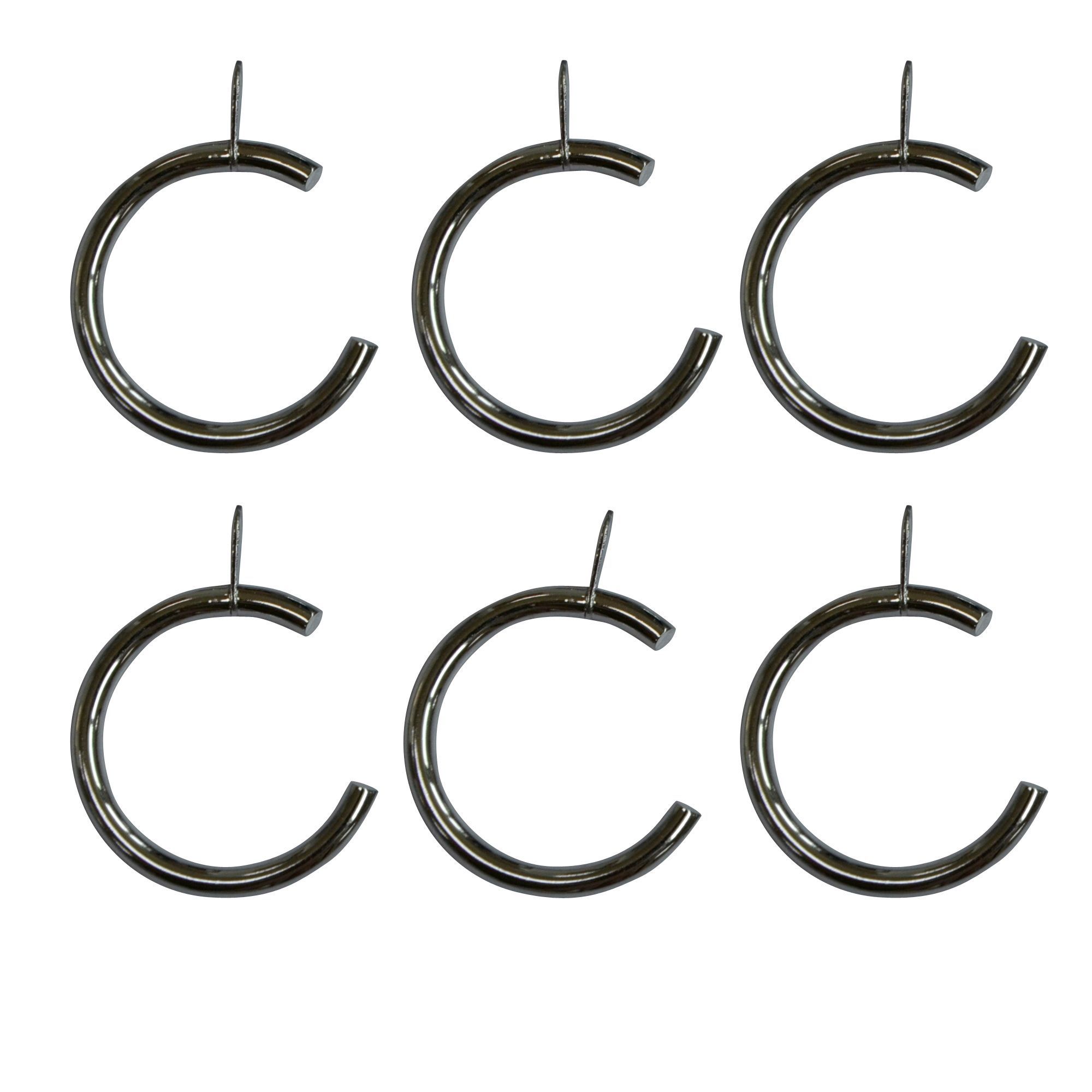 Colours Metal Chrome Effect C-Shaped Passover Curtain Ring (Dia)28mm ...