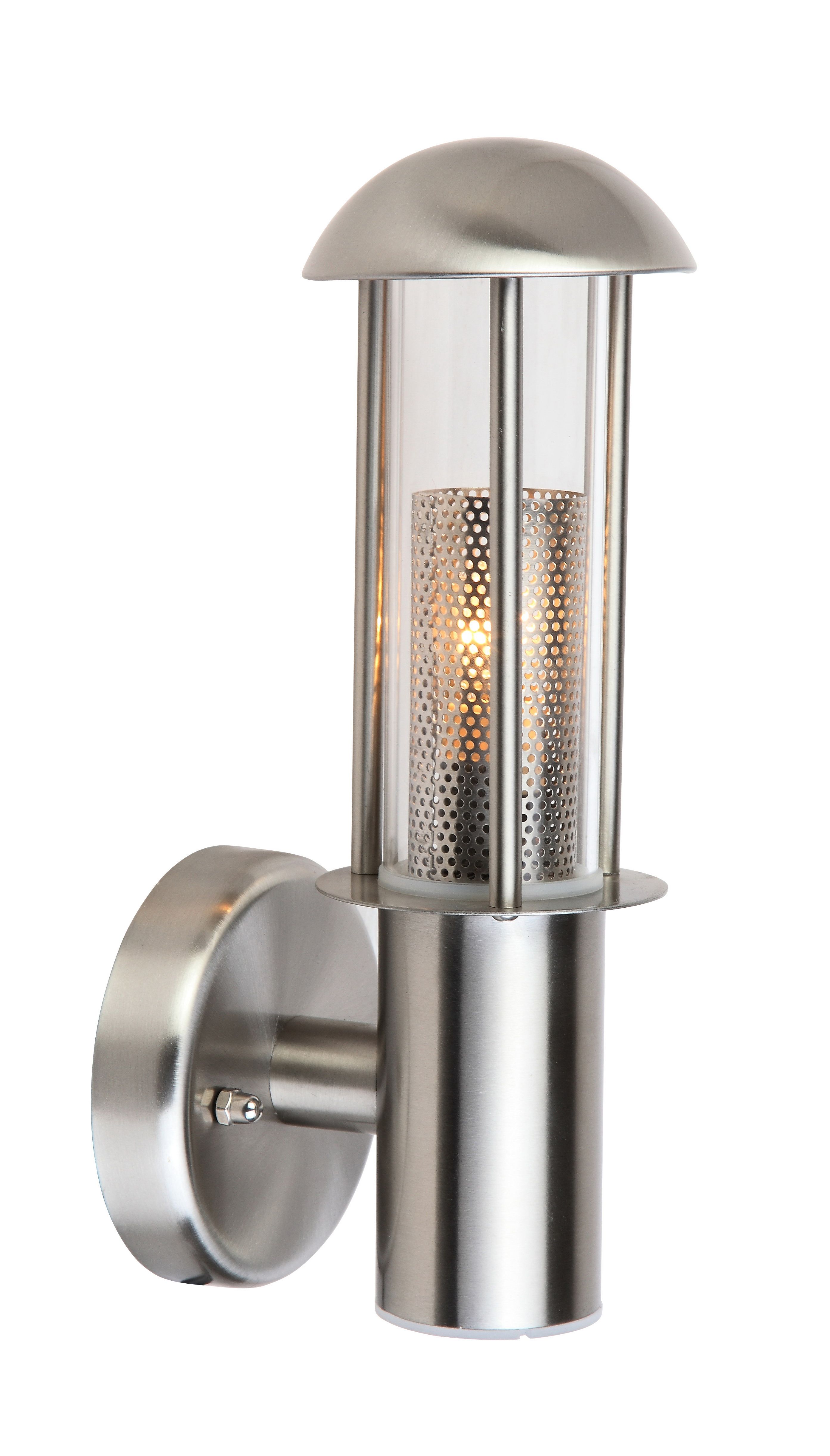 Blooma Tellumo Stainless steel Silver Mains powered External Wall light ...