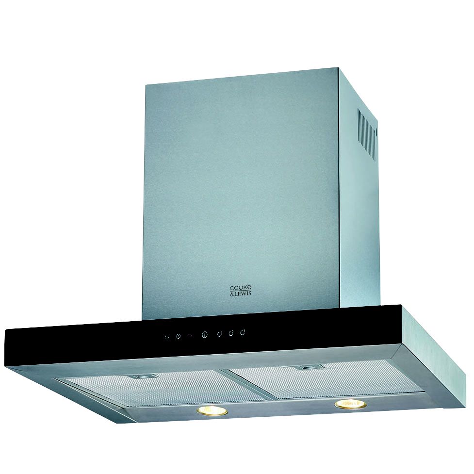 Cooke & Lewis MRD60CL-L Black Stainless Steel Box Cooker Hood, (W ...