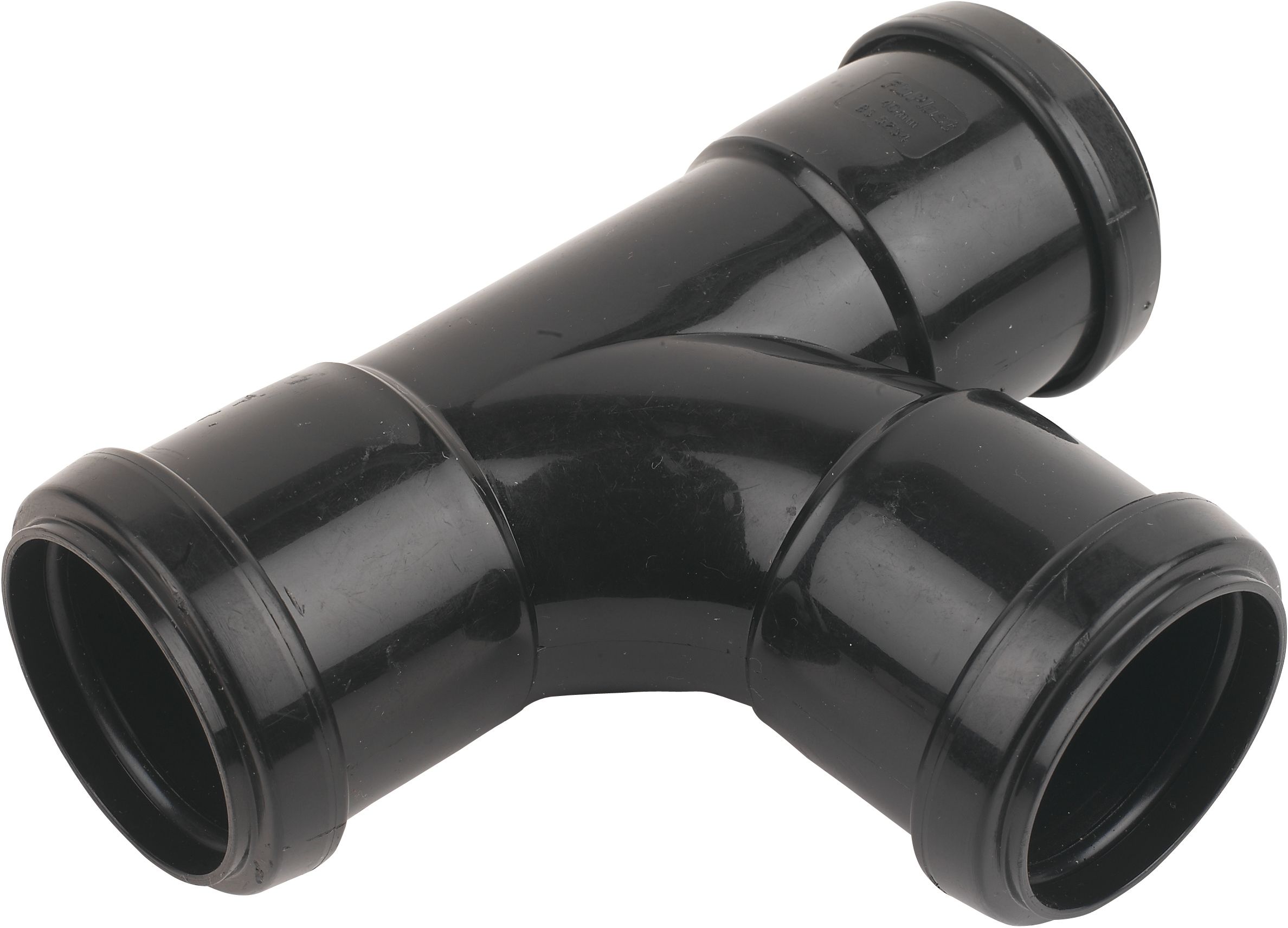 FloPlast Push Fit Waste tee (Dia)40mm, Black | Departments | DIY at B&Q