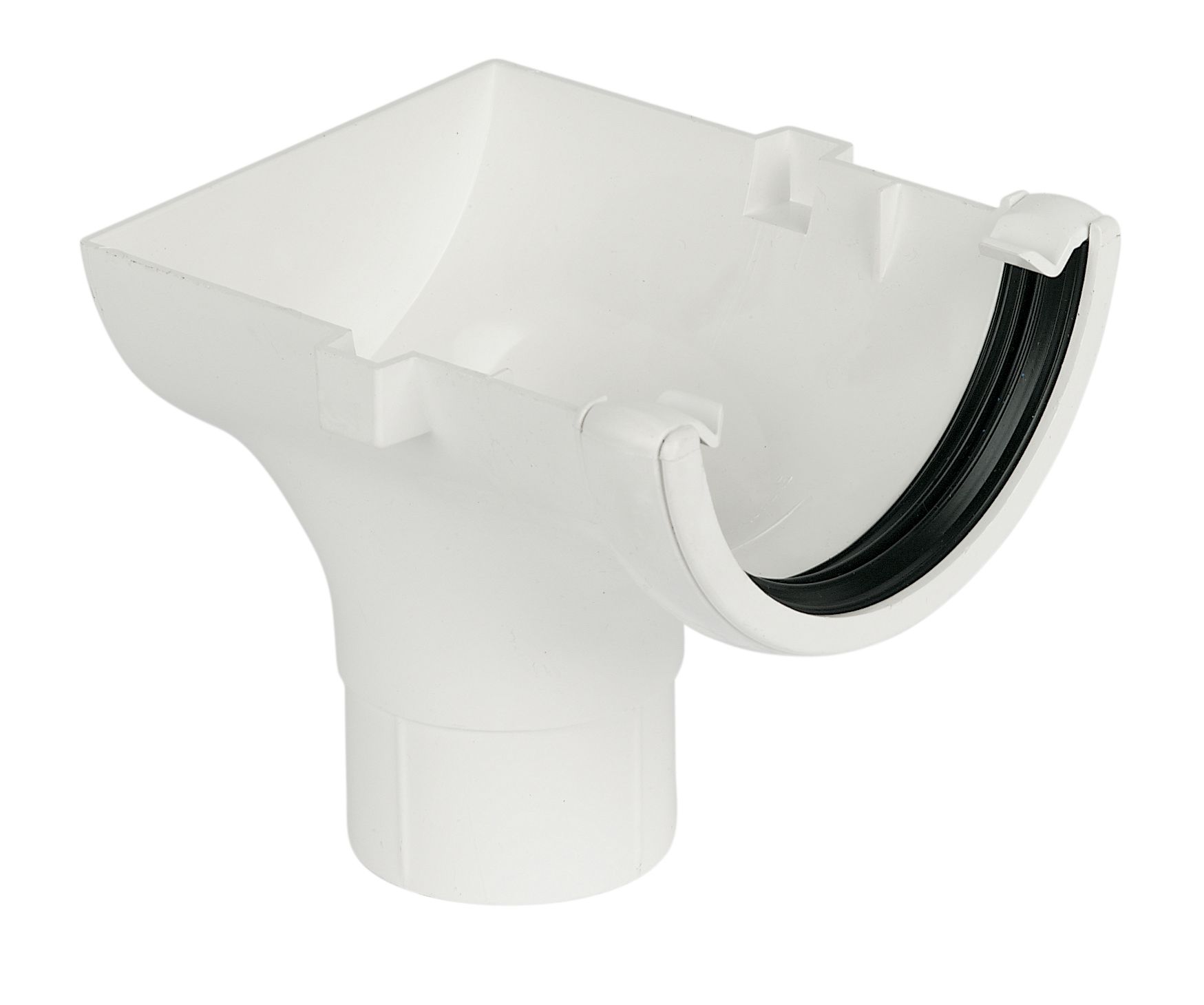 FloPlast Half round Gutter stop end outlet (Dia)112 mm, White ...