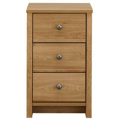Manor Matt oak effect 3 Drawer Chest of drawers (H)744mm (W)458mm (D ...