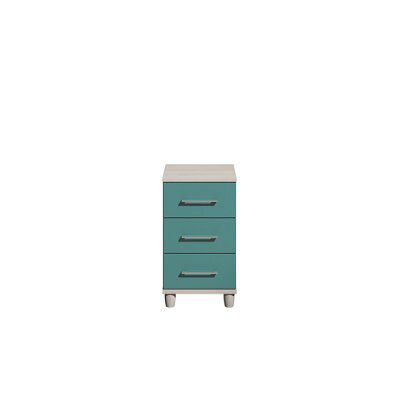 Eris Gloss teal elm effect 3 Drawer Chest of drawers (H)712mm (W)404mm ...