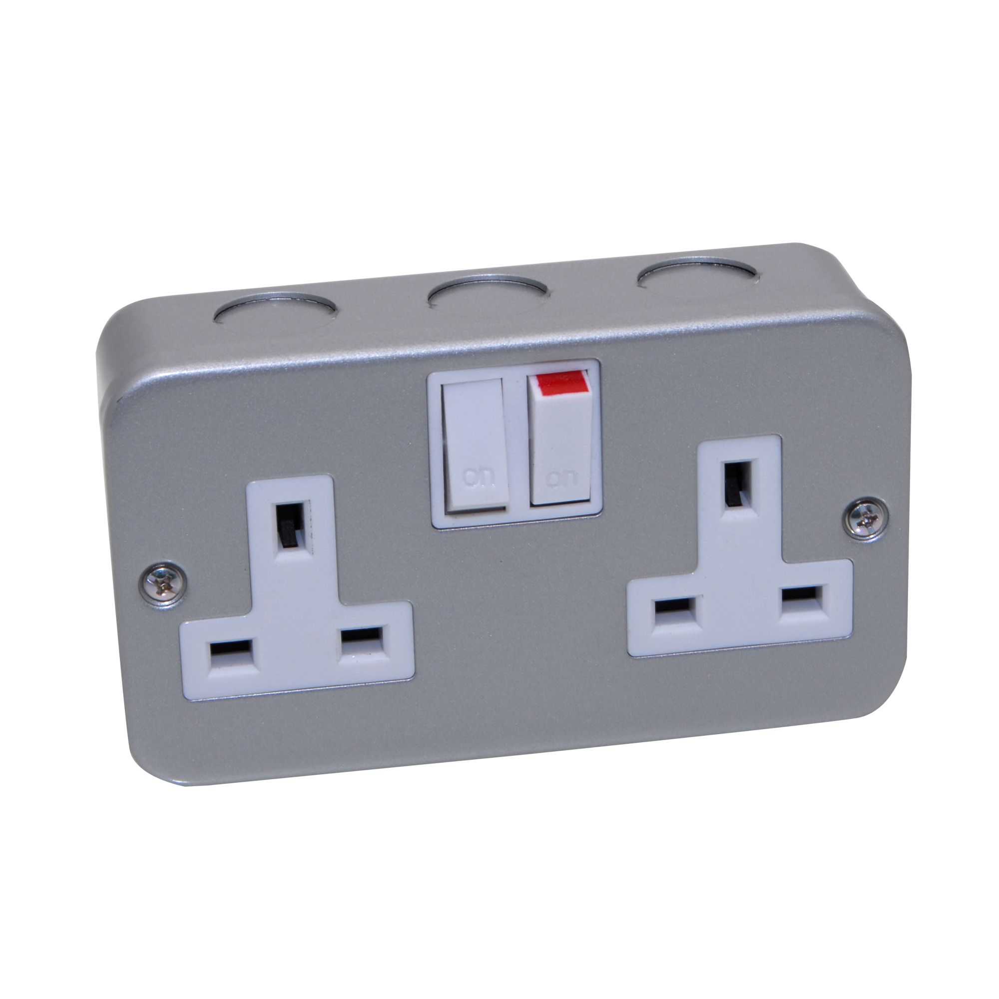 Pro Power 13A Metal-Clad Switched Double Socket | Departments | TradePoint