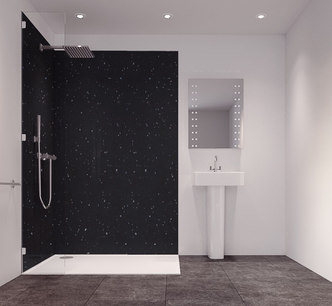 Splashwall Moon Dust Single Shower Panel (L)2420mm (W)585mm (T)11mm | Departments | DIY at B&Q