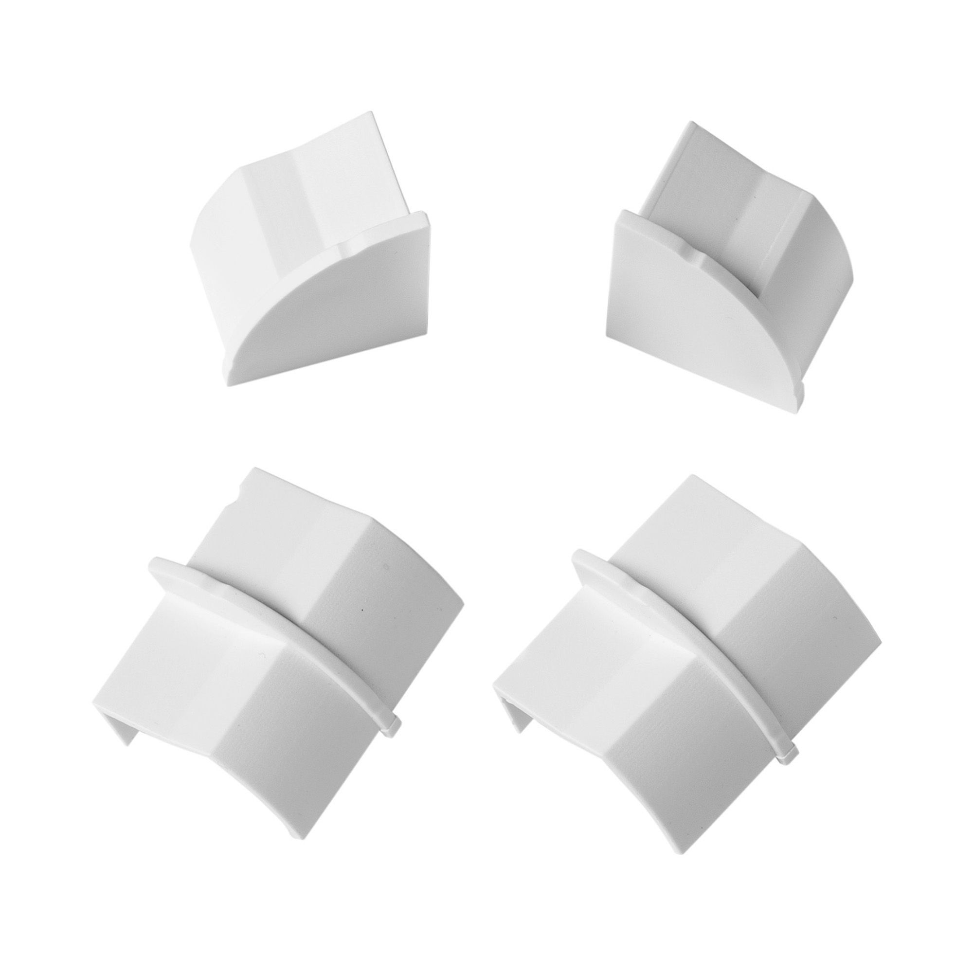D-Line ABS Plastic White Connector & End Cap (W)22mm, Pack of 4 ...