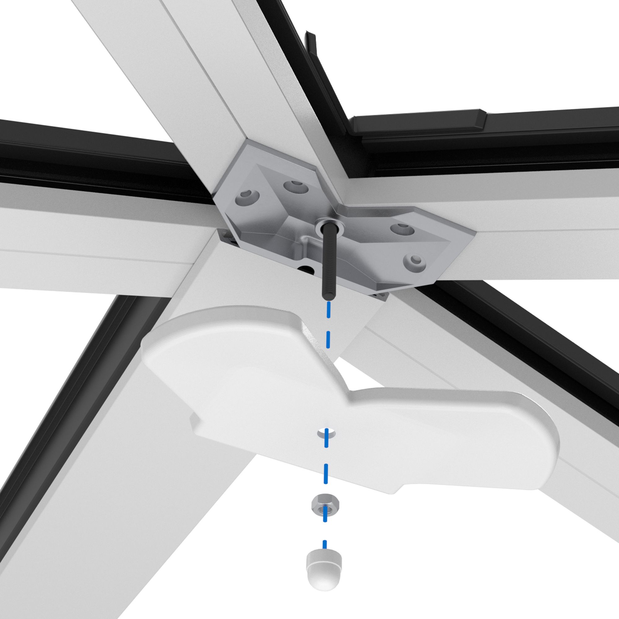 Crystal Grey Aluminium & PVC Roof lantern, (L)2.5m (W)1.5m (H)453mm ...