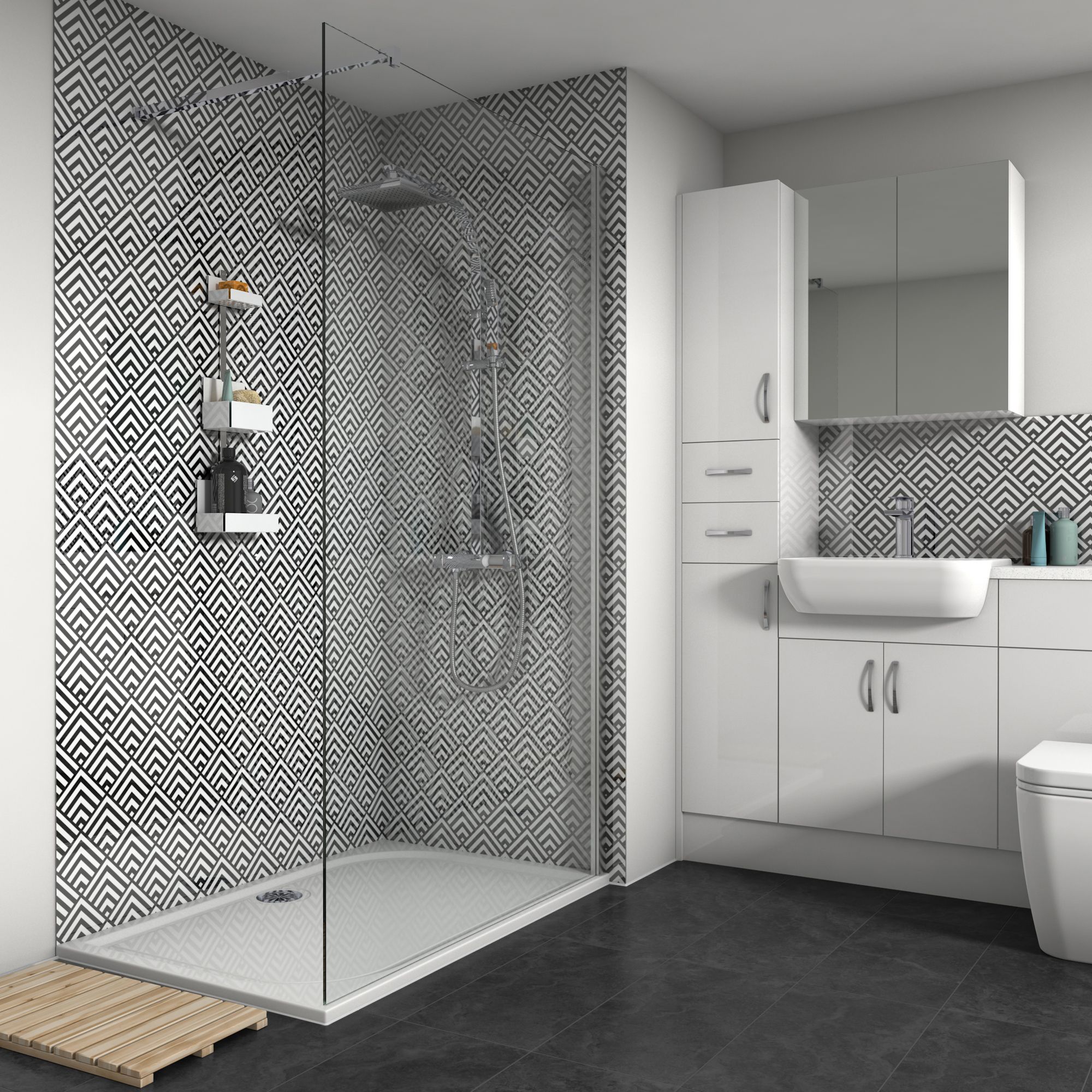 Splashwall Gloss Shower Panel (W)1200mm (T)4mm | Departments | DIY at B&Q