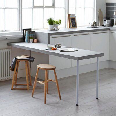 50mm Tectonica Grey Laminate Square edge Kitchen Worktop, (L)3000mm ...