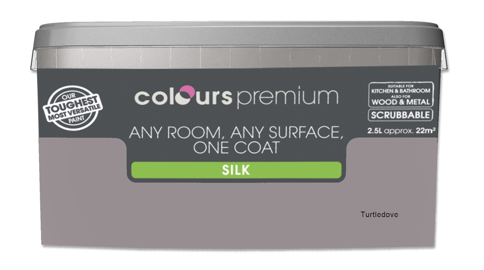 Colours Premium Turtledove Silk Emulsion paint 2.5L | Departments | DIY ...
