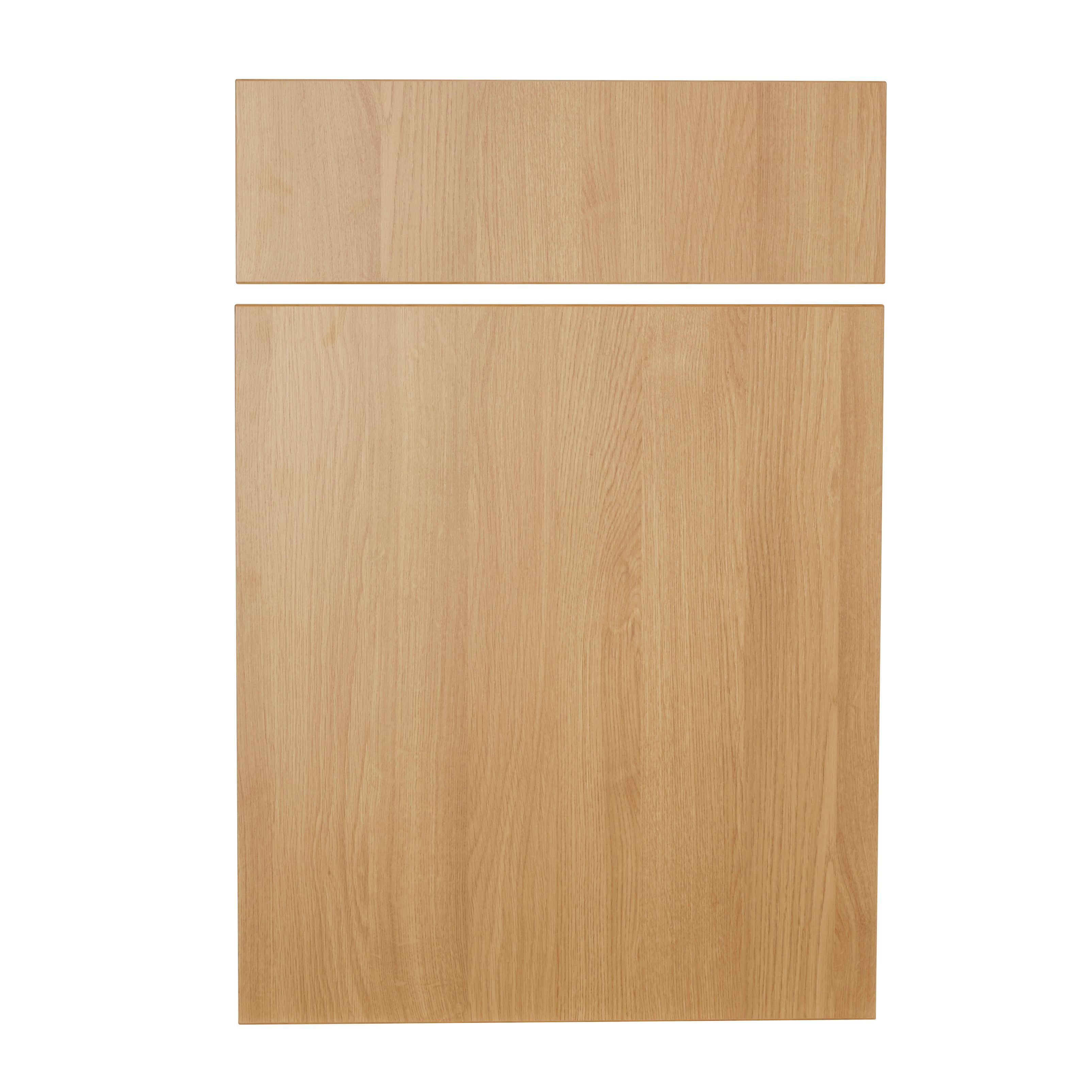 IT Kitchens Sandford Textured Oak Effect Slab Drawerline door & drawer ...