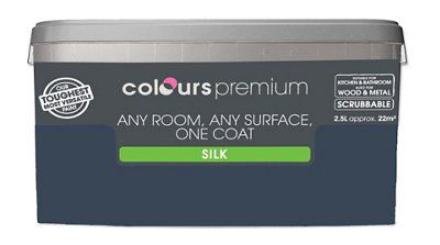 Colours Premium Deep blue sea Silk Emulsion paint 2.5L | Departments ...