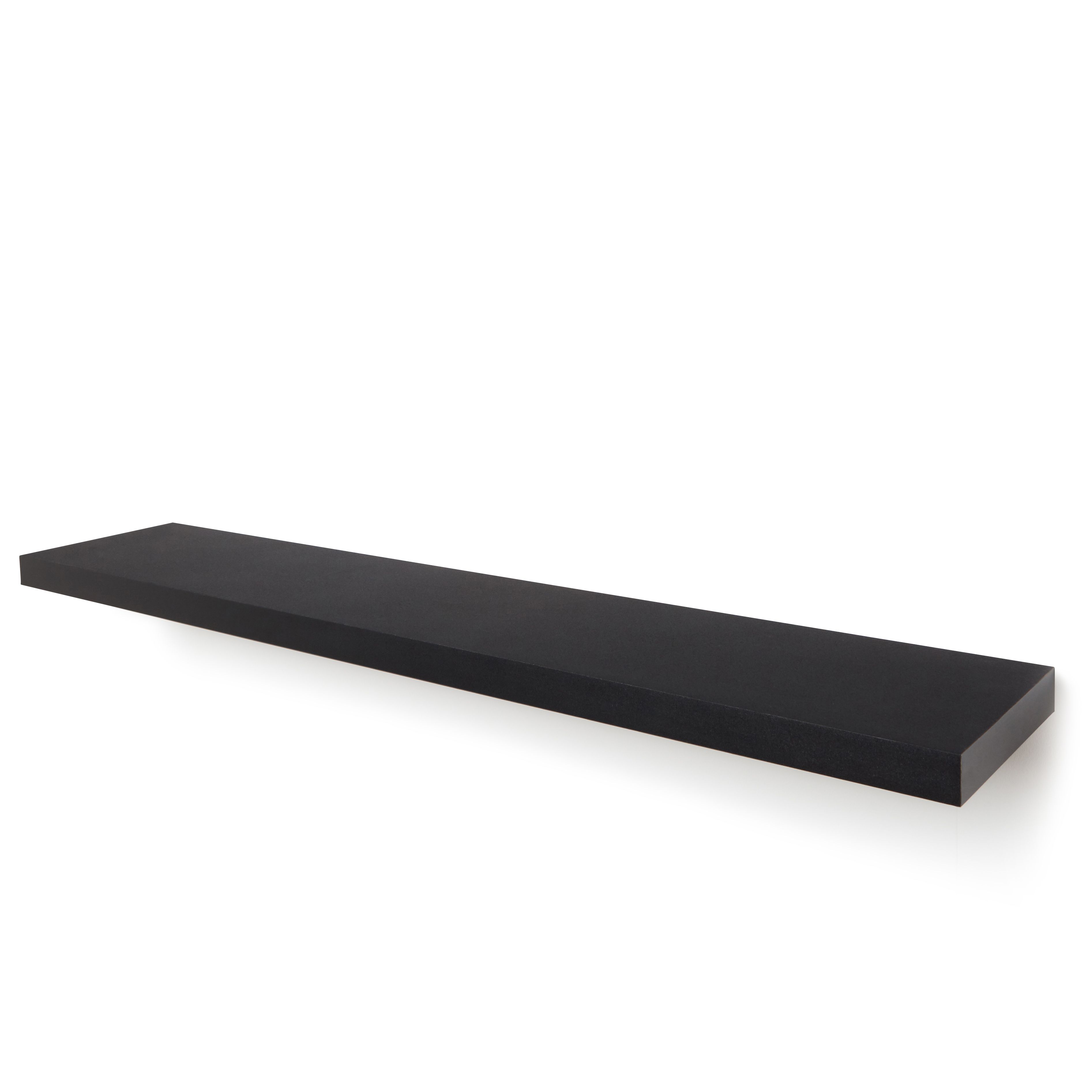 Black Matt Floating shelf (L)1182mm (D)237mm | Departments | DIY at B&Q
