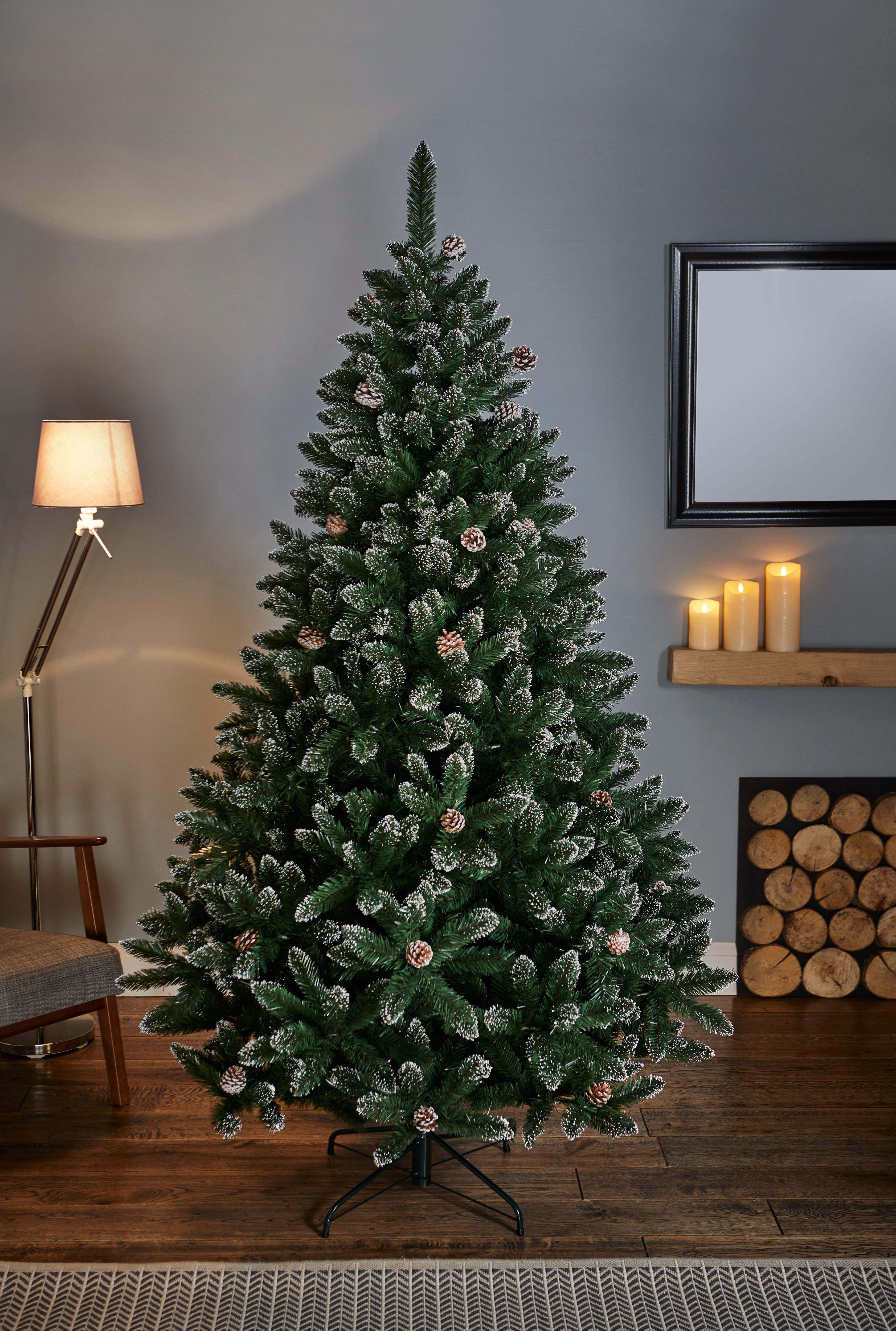 6ft Rocky Mountain Pine Green Hinged Full Artificial Christmas tree Tradepoint