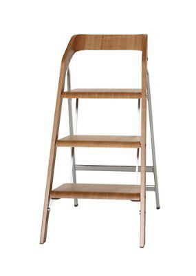 Abru 3 tread Aluminium & wood Step stool (H)1.17m | Tradepoint