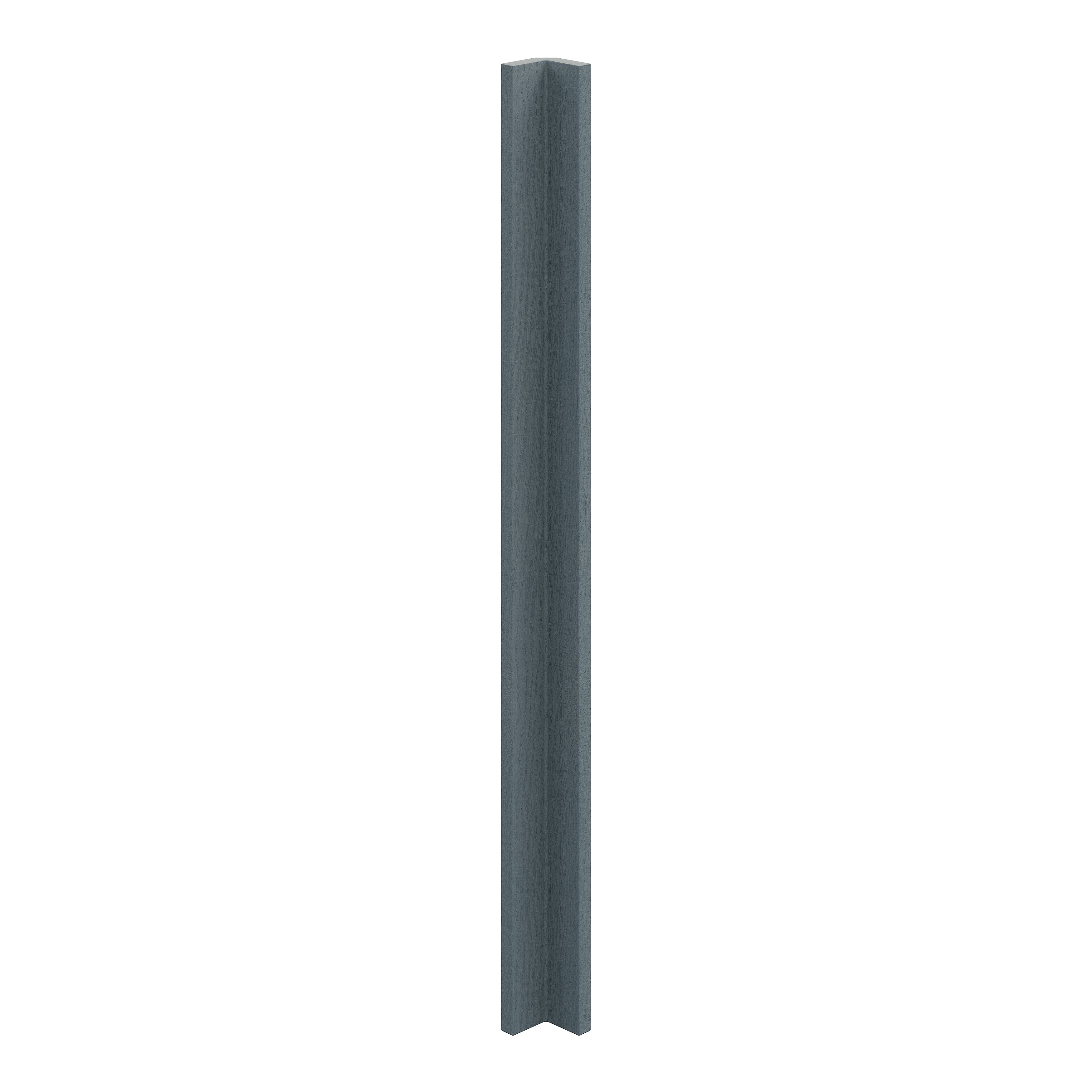 Alpinia Matt dusk blue wood effect Tall Wall corner post, (W)59mm (L)895mm