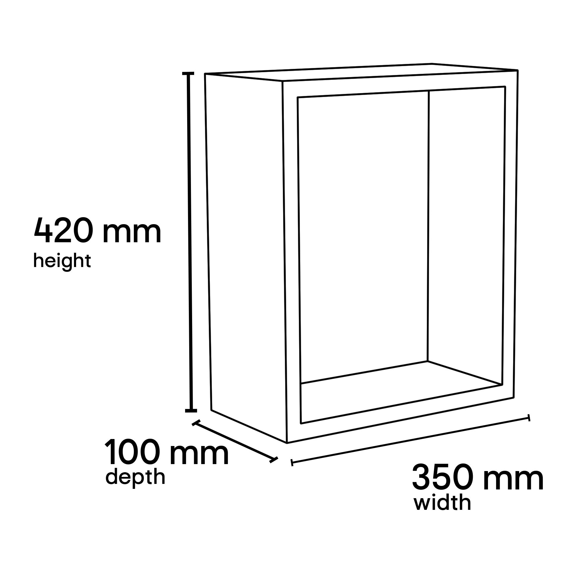 Aquadry Wet room Recessed storage unit, (H)420mm (W)350mm (D)100mm