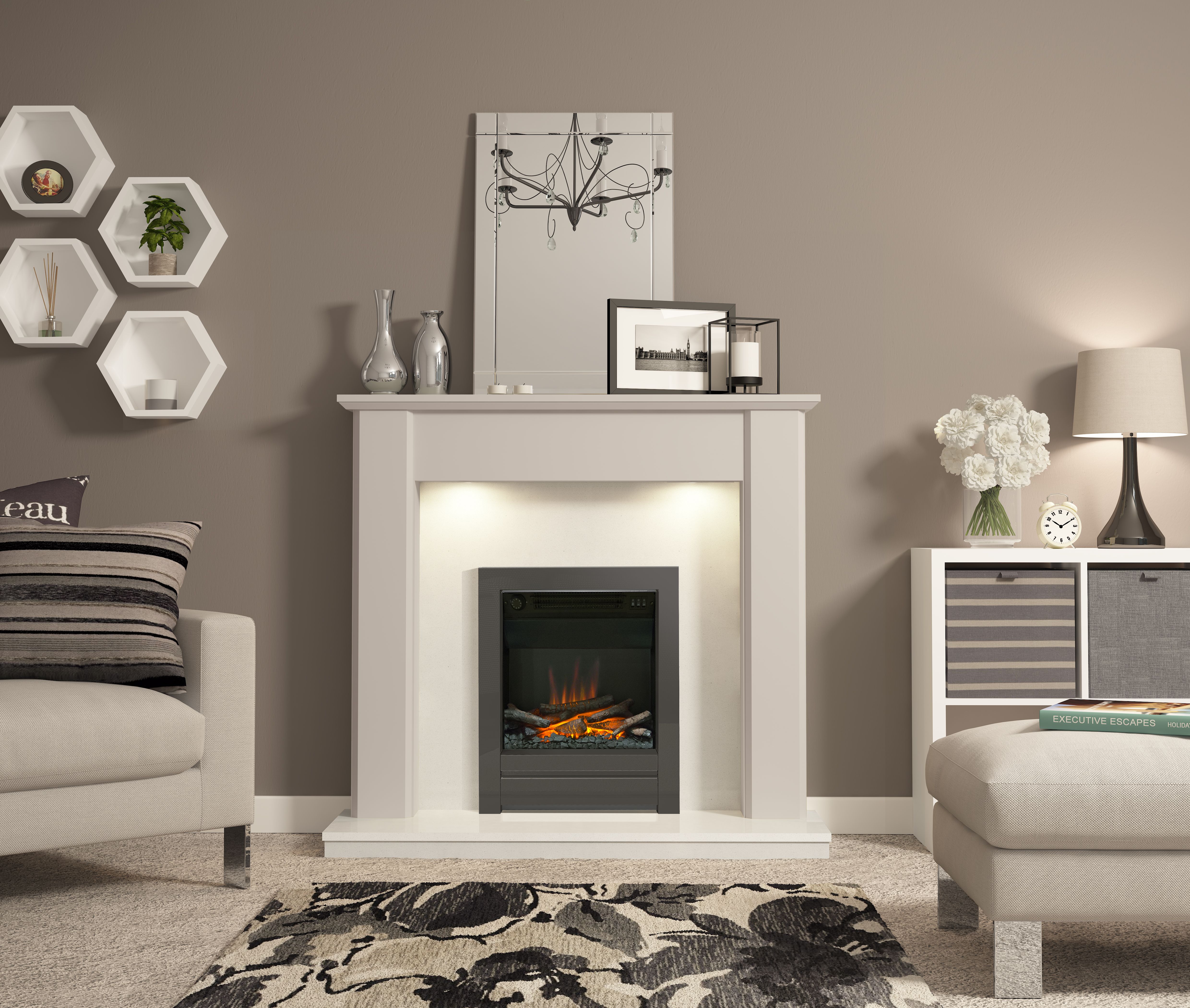 Be Modern Ekon 2kW Black Nickel effect Electric Fire