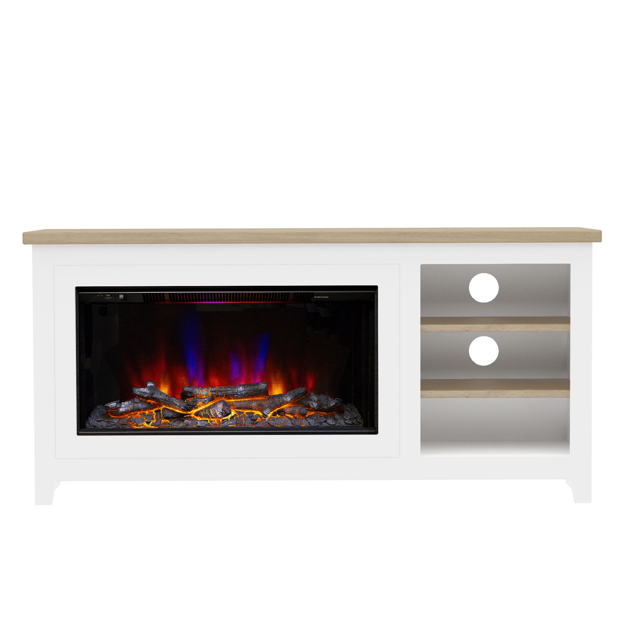 Be Modern Farlington Ash white & black Electric Fire suite | Tradepoint
