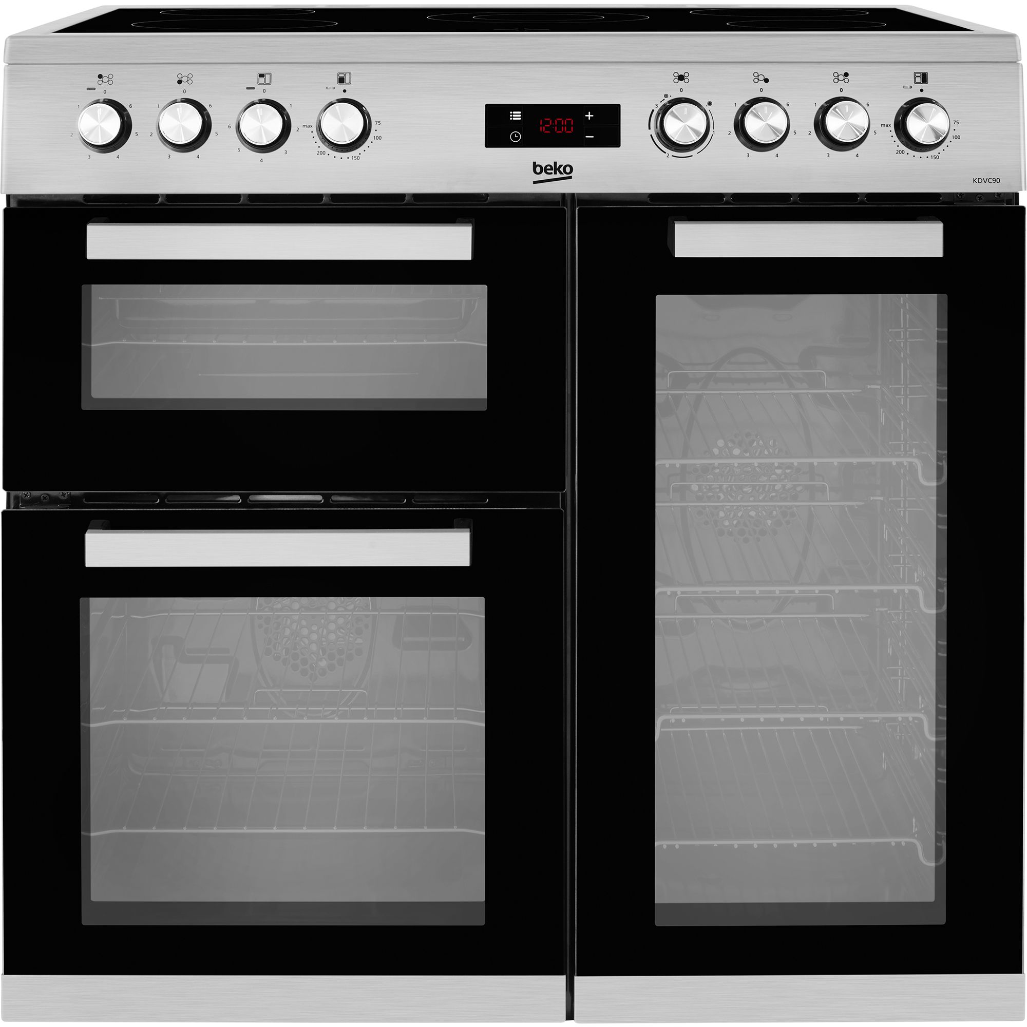 Beko KDVC90X Freestanding Electric Range cooker with Ceramic Hob ...
