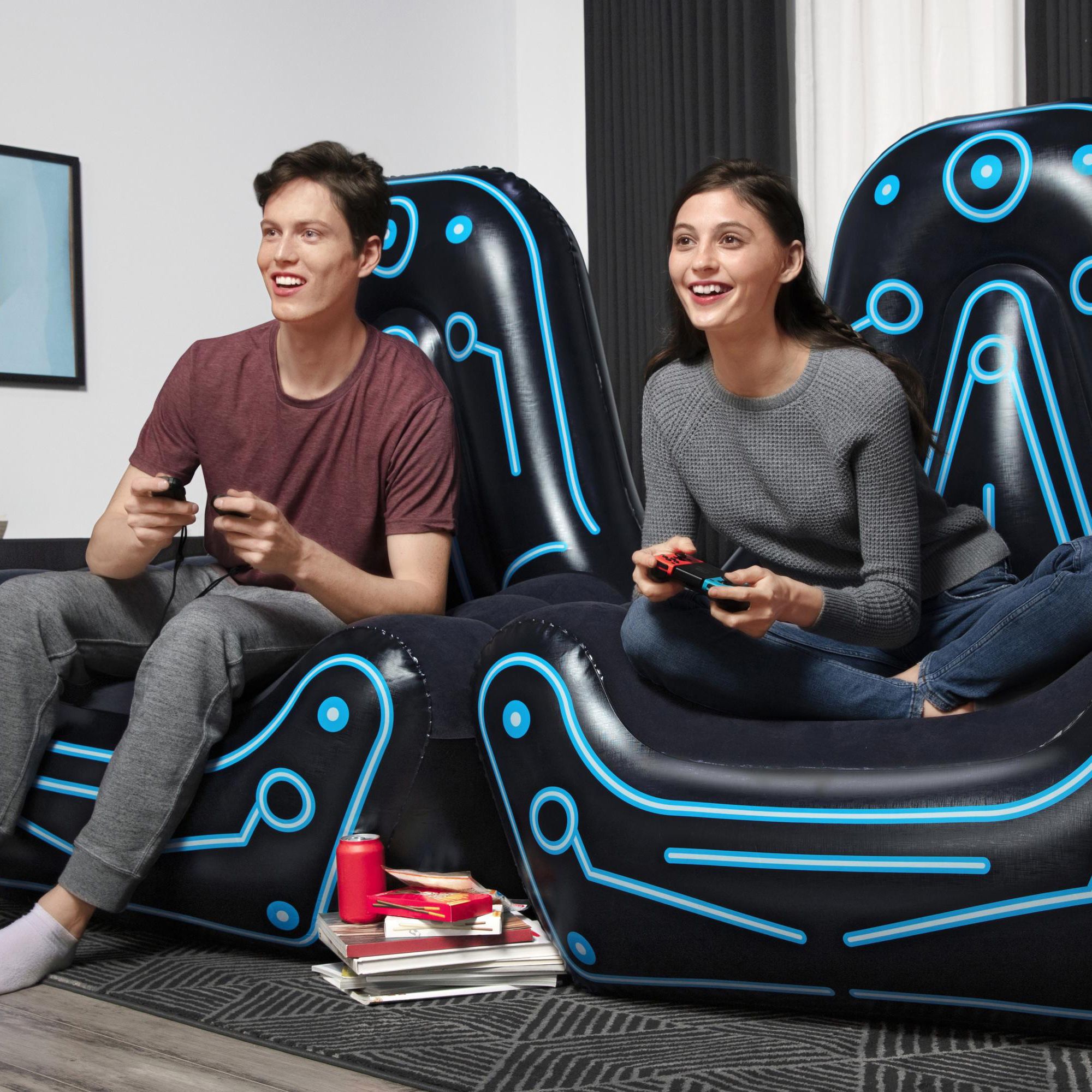 Bestway Black Modern Inflatable gaming chair