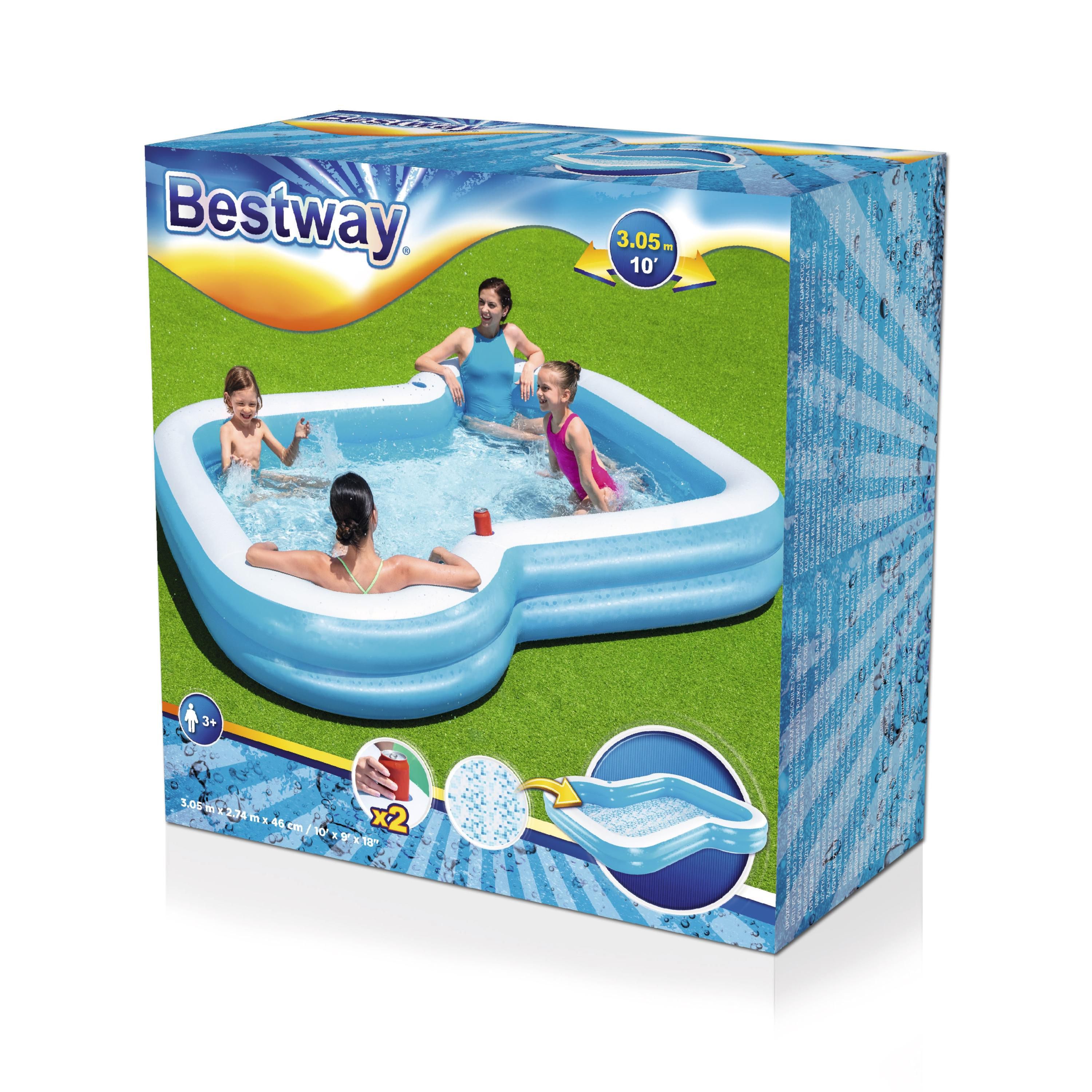 Bestway Sunsational PVC Family fun pool (W) 3.05m x (L) 3.05m